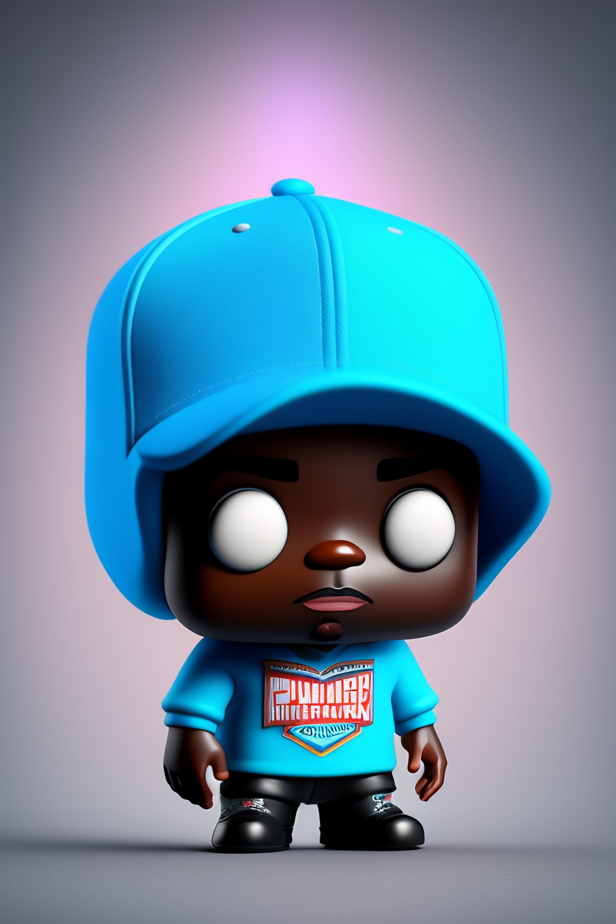 Lexica - 3d render of funko pop rappers light guy blue eyes a little ...