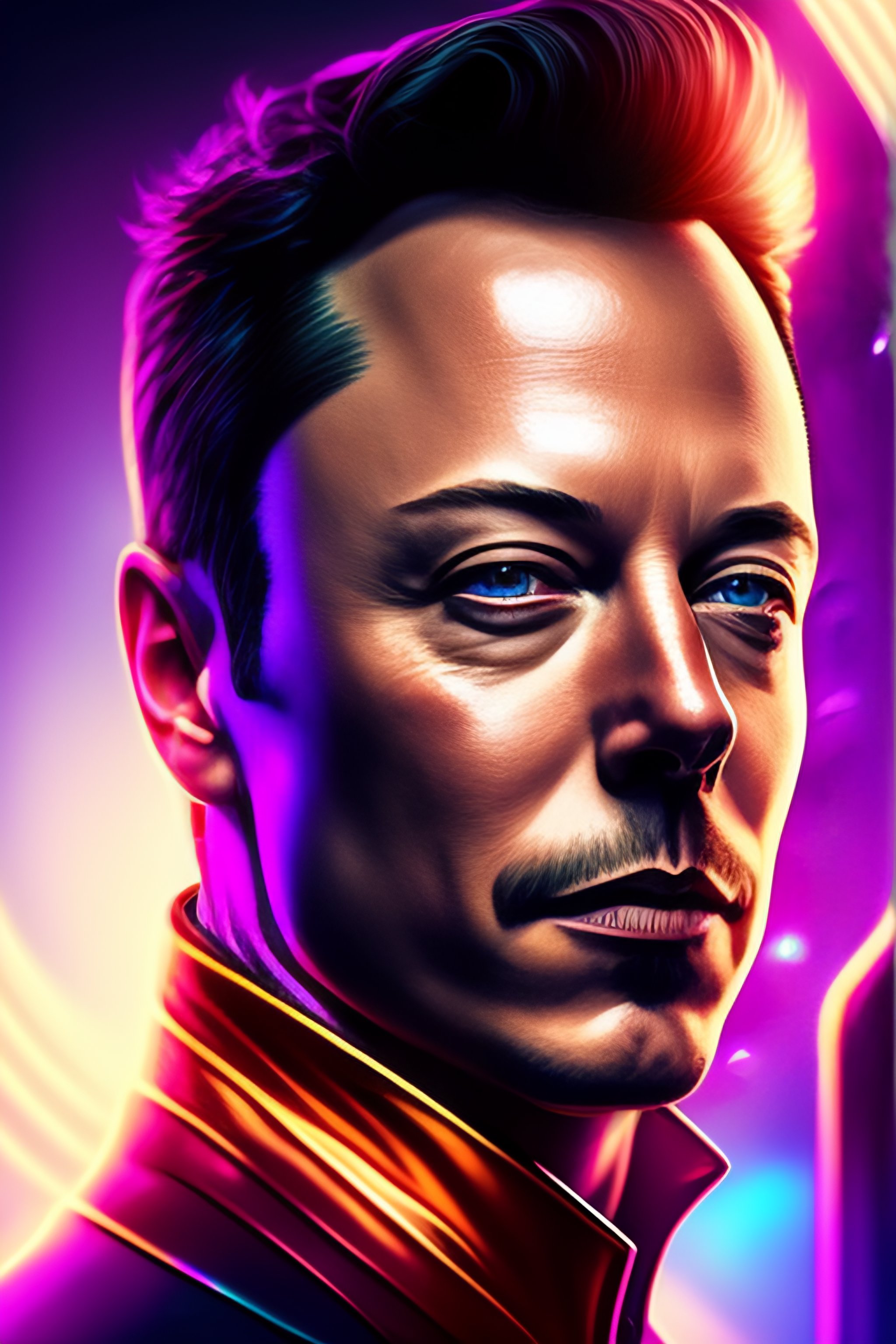 Lexica - Portrait of elon musk as a super villain,symmetric, digital ...