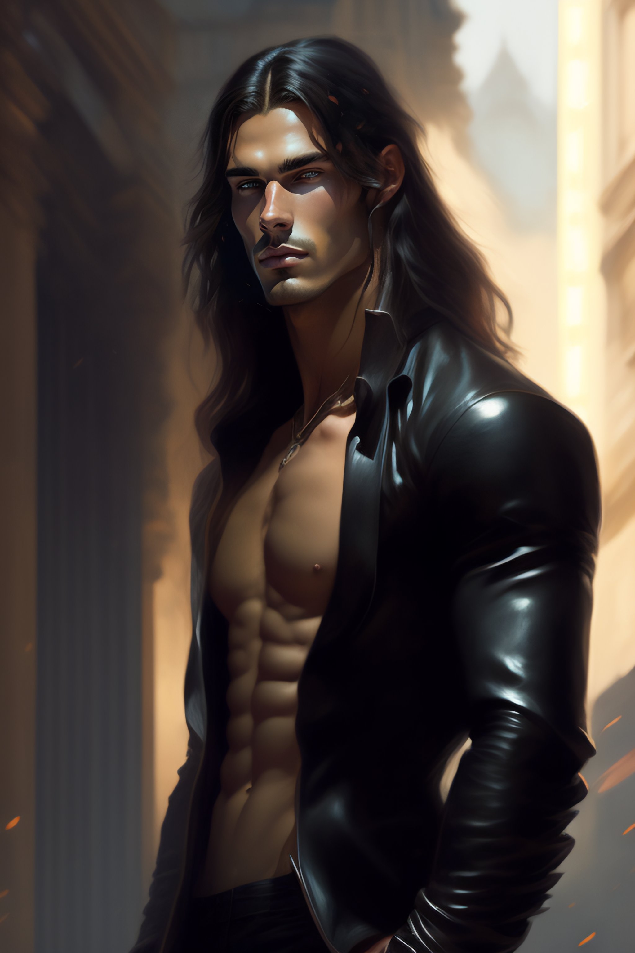 Lexica - Full body potrait skinny muscular caucasian young man black ...