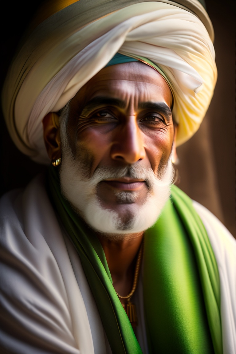Lexica - A real portrait of Sufi man, Tanning skin,warm, light chin ...