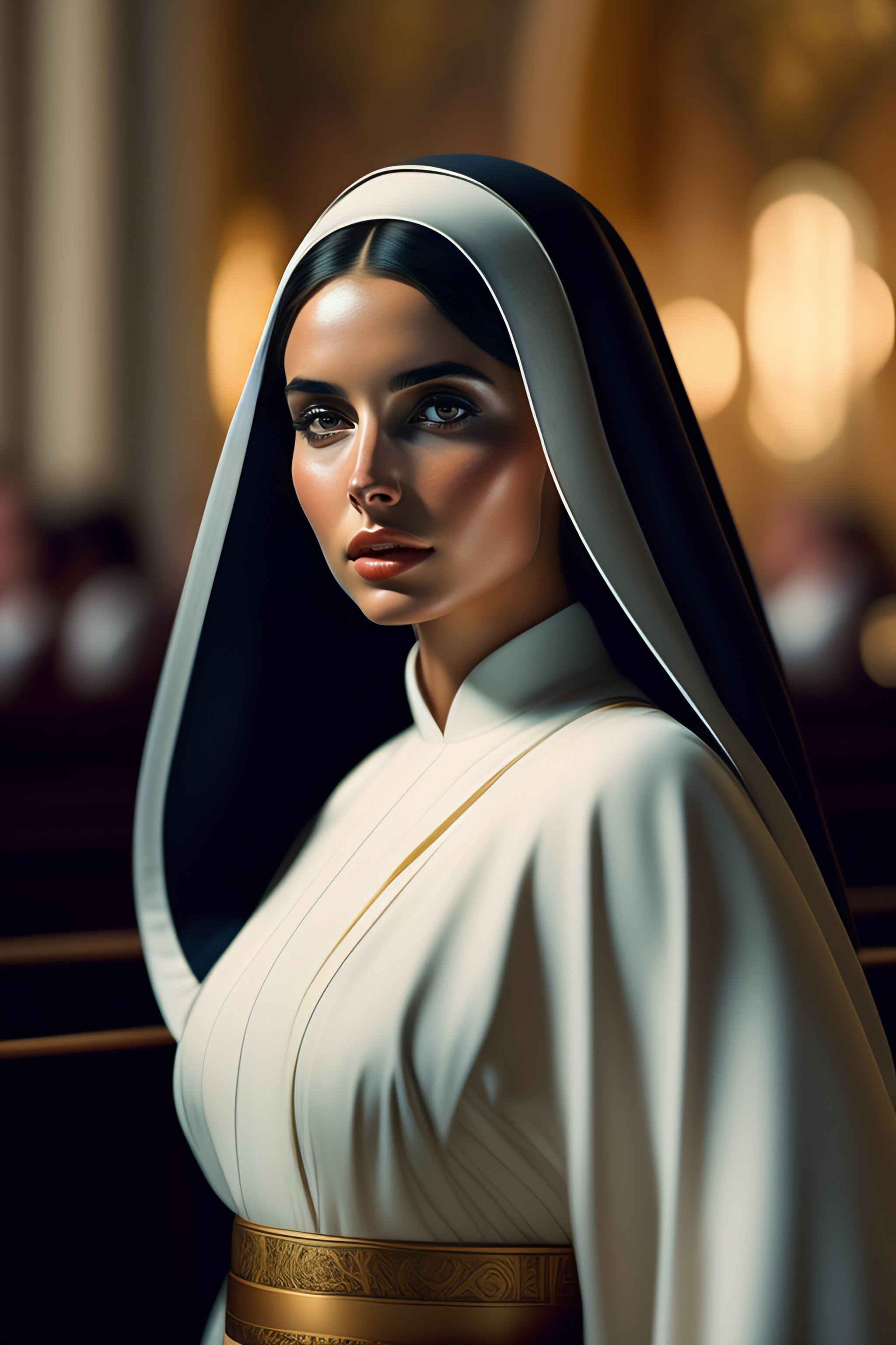 Lexica - Thick blusty big cups beautiful ana de armas as a nun in a ...