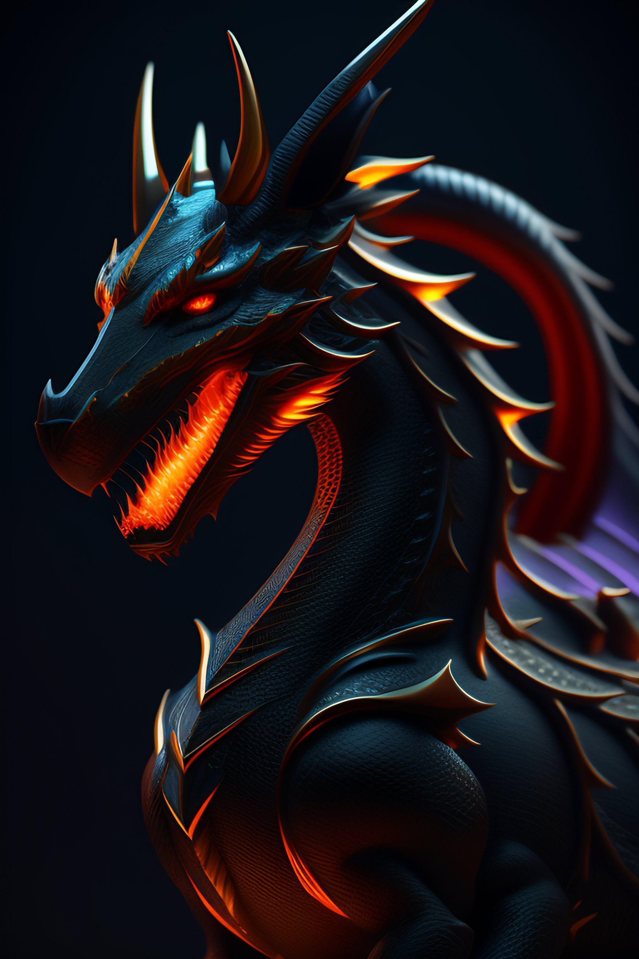 Lexica - Black dragon, ethereal, symmetrical, soft lighting, concept ...
