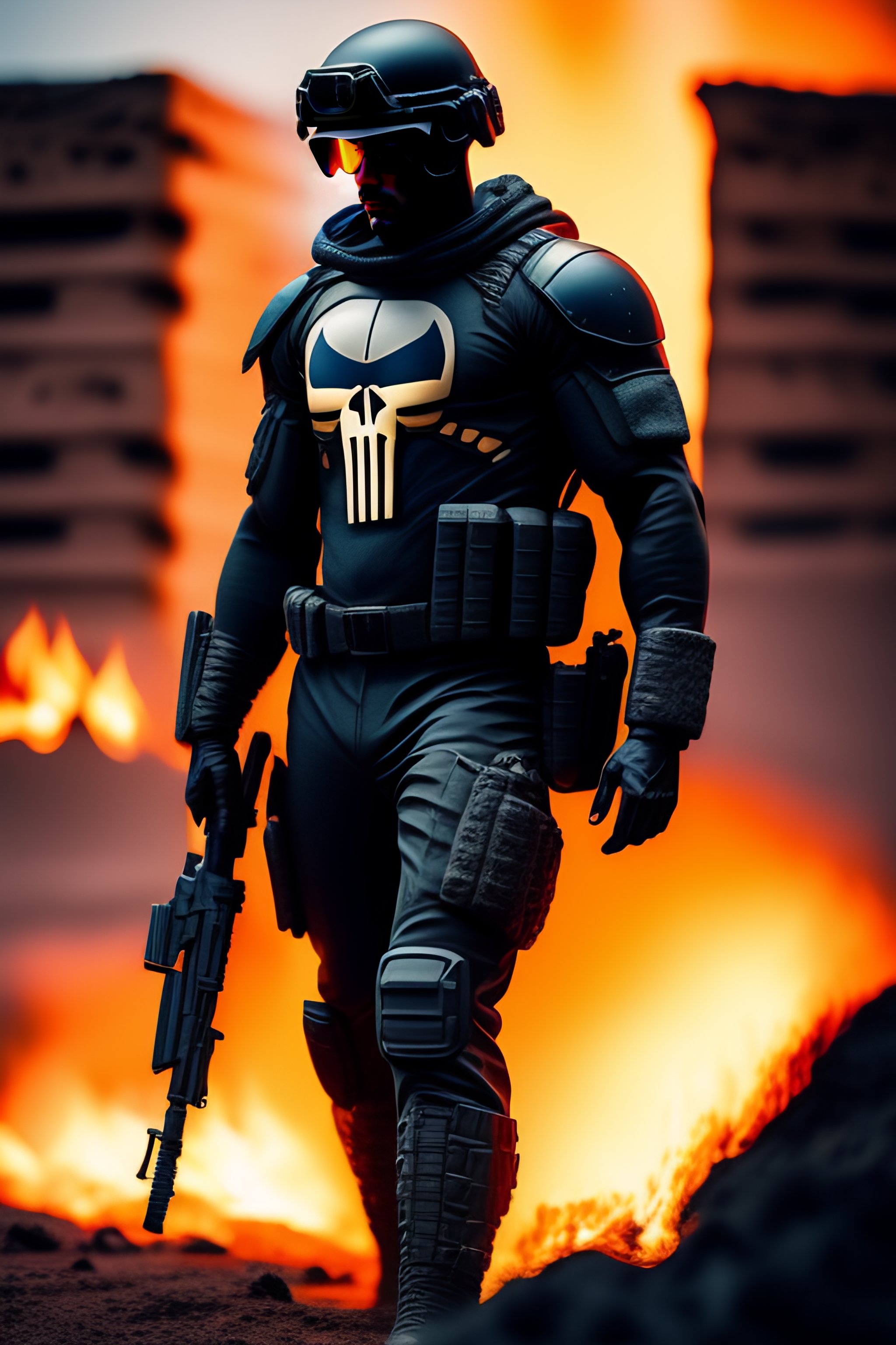 Lexica - The punisher in a burnt land, extremely highly detailed ...