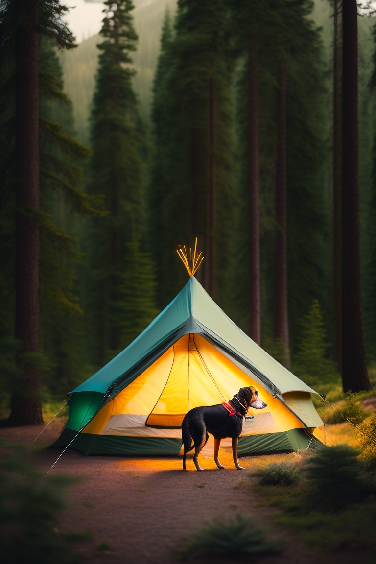 Lexica - Men with dog, freedom ,vanlife green, nature, logo, forest ...