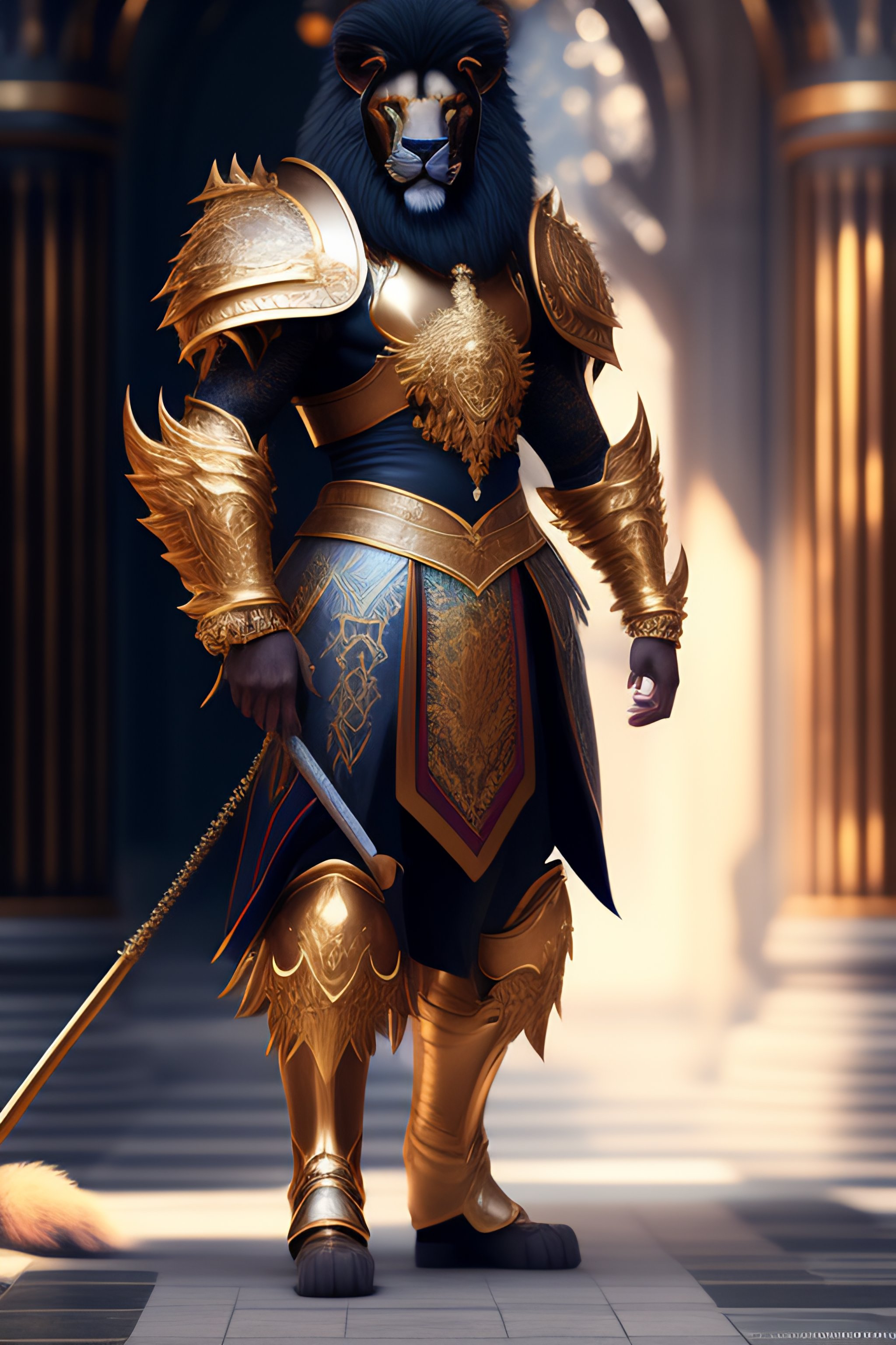 Lexica - High quality photo fullbody of a male anthro LION wearing ...