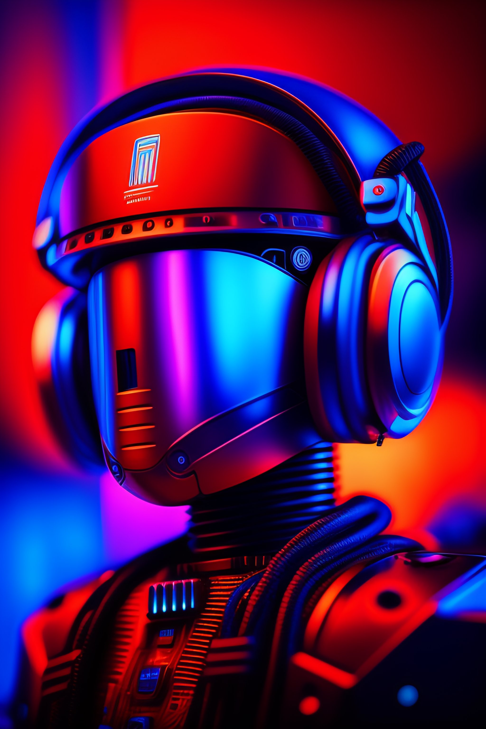 Lexica - Robot dj cyberpunk red blue