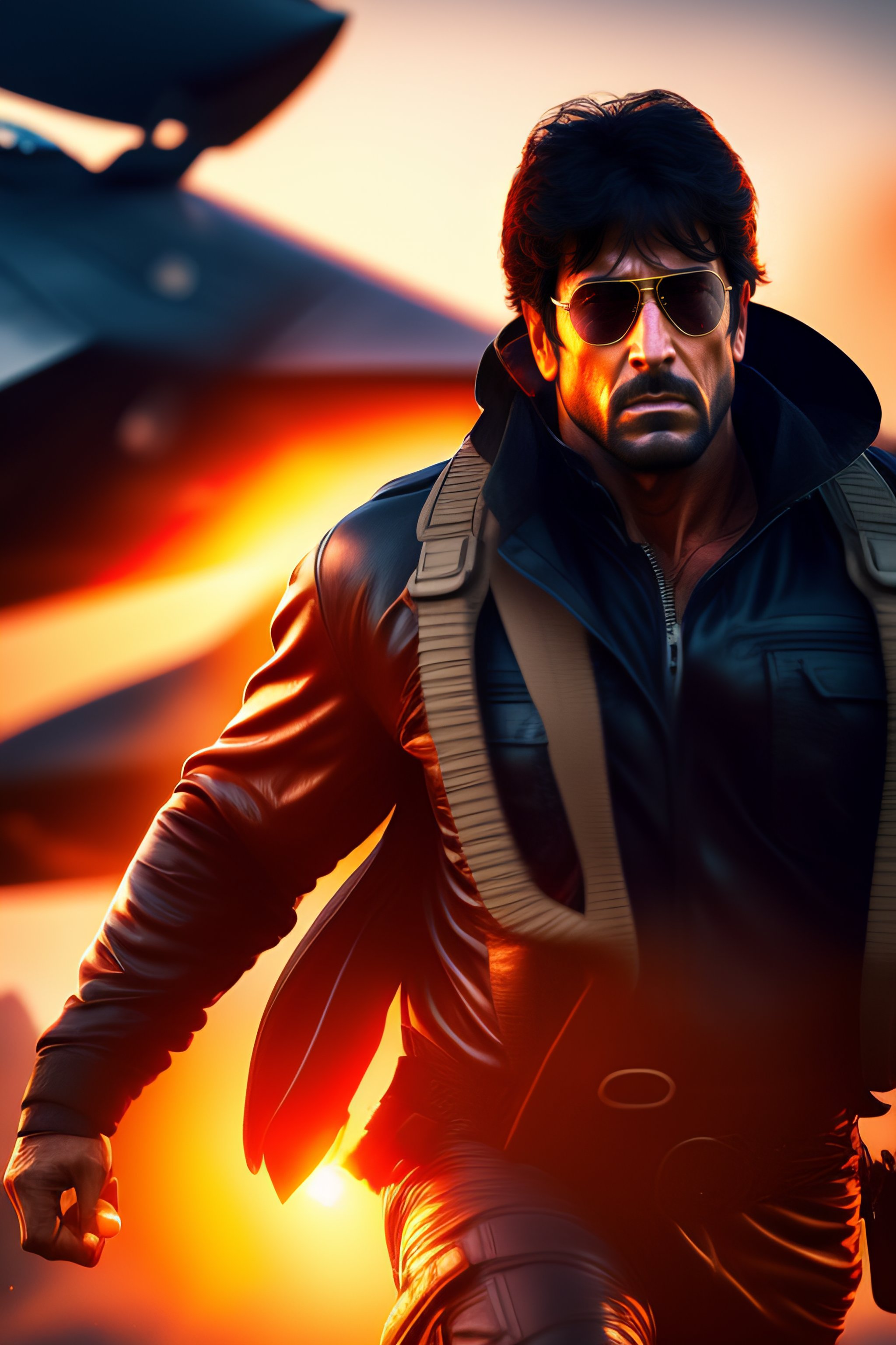 Lexica - Action shot of john rambo in a fighter jet, cinematic lighting ...