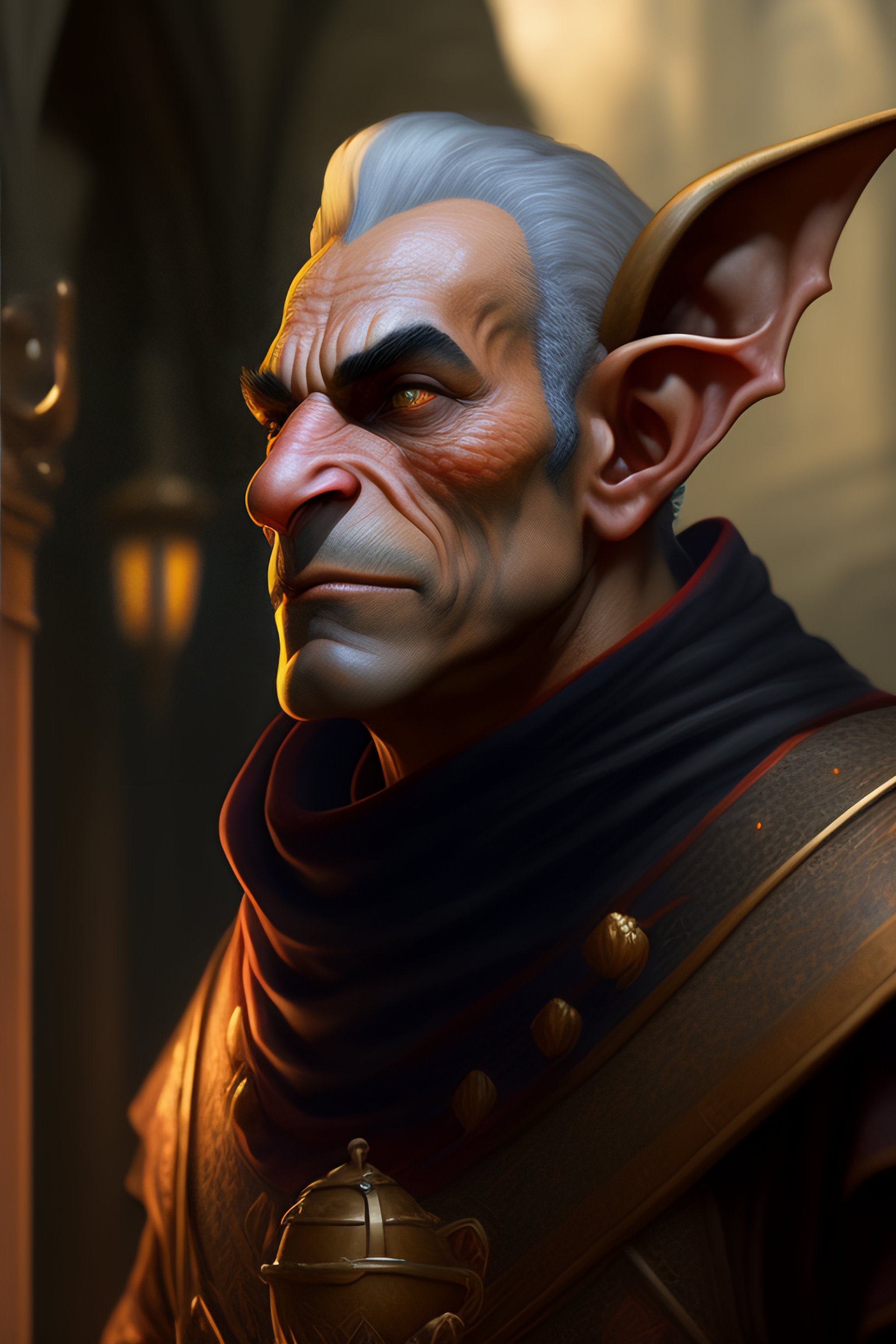 Lexica - Profile portrait of a medieval goblin in the cloisters, Buena ...