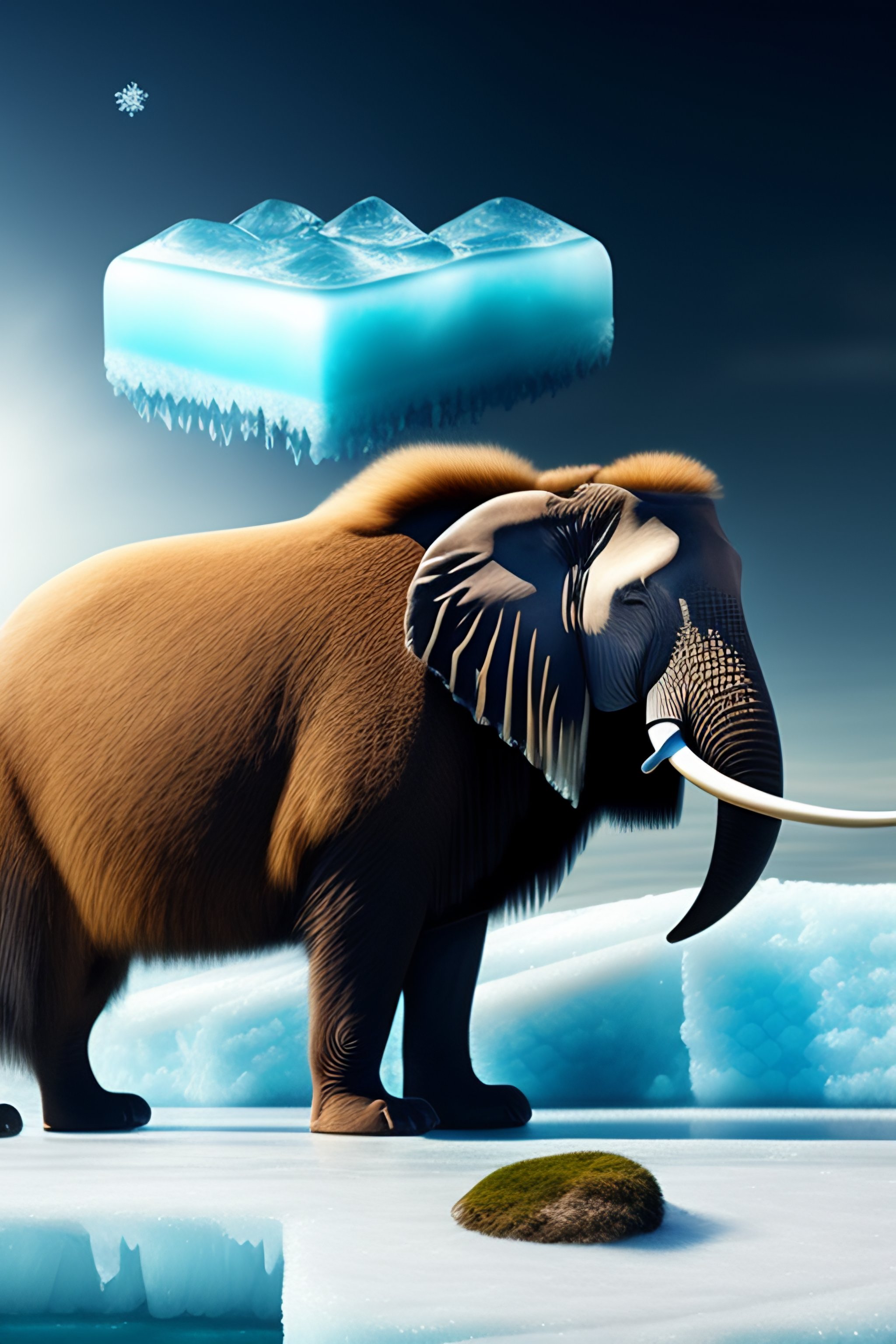 Lexica - Ice melting the ice age. Ancient animals freeze die