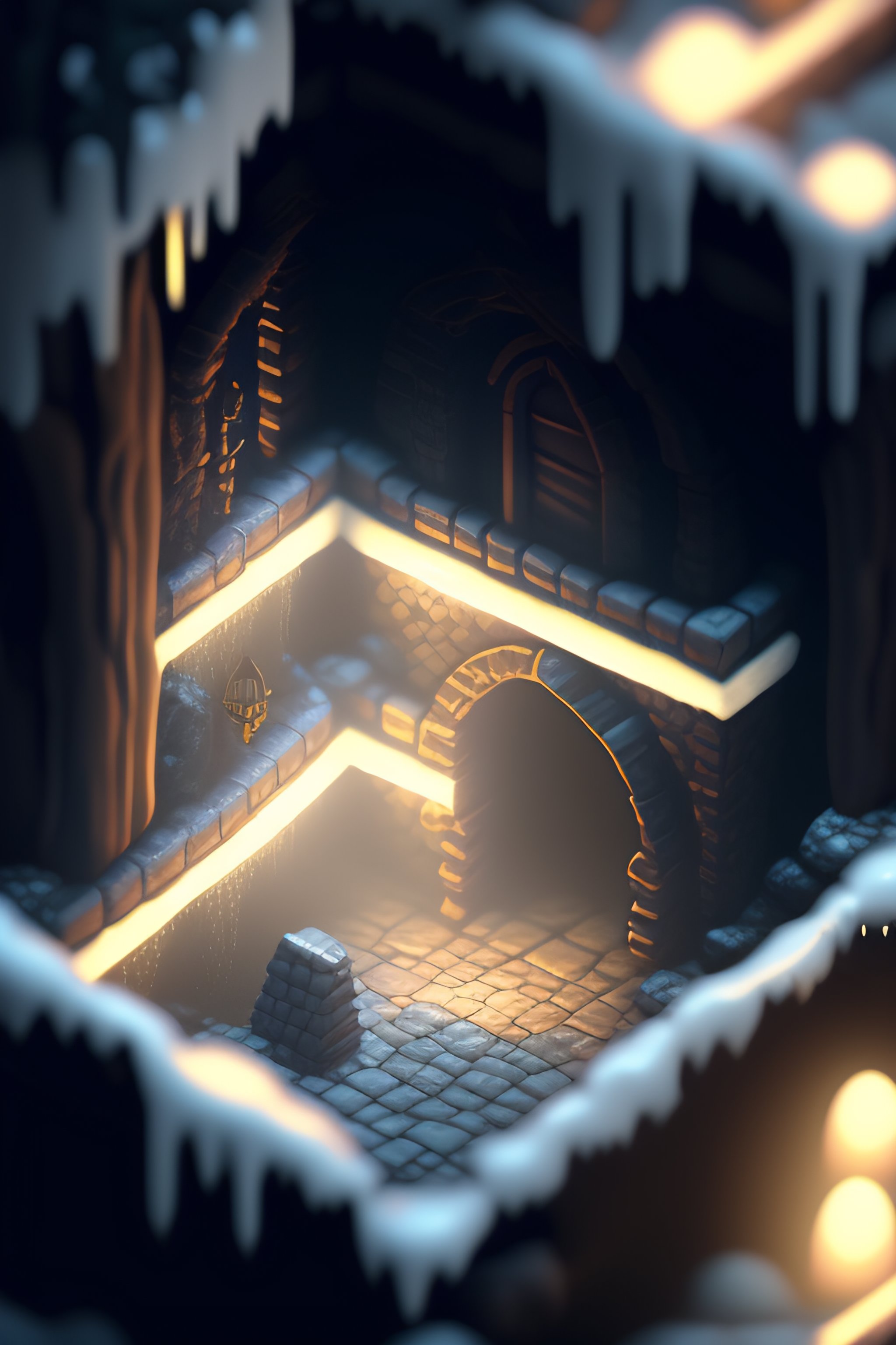 Lexica - Dark pixelated dungeon with sunlight, cobwebs , spooky, white ...