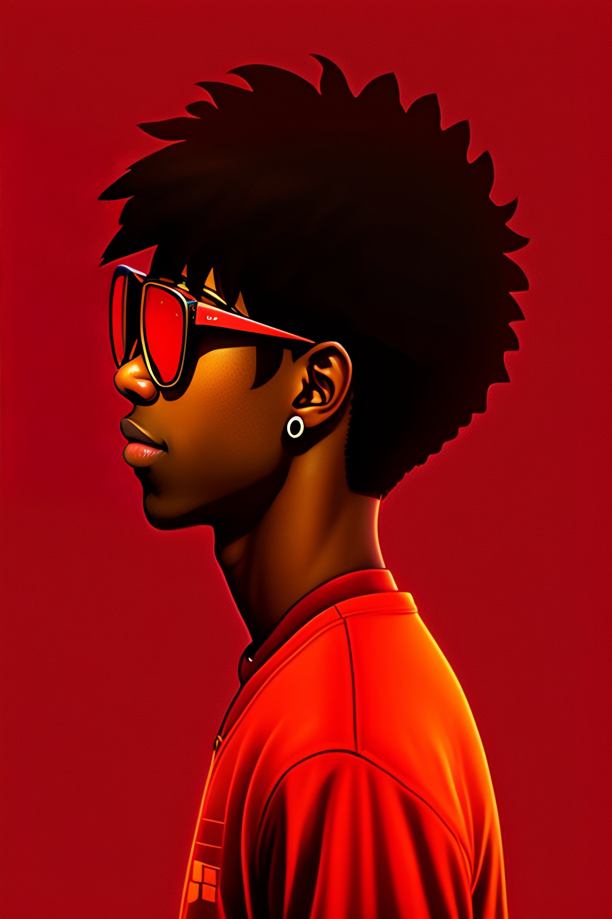 Lexica - Silhouette of a gamer boy, brown skin, ri hair, cartoon style ...