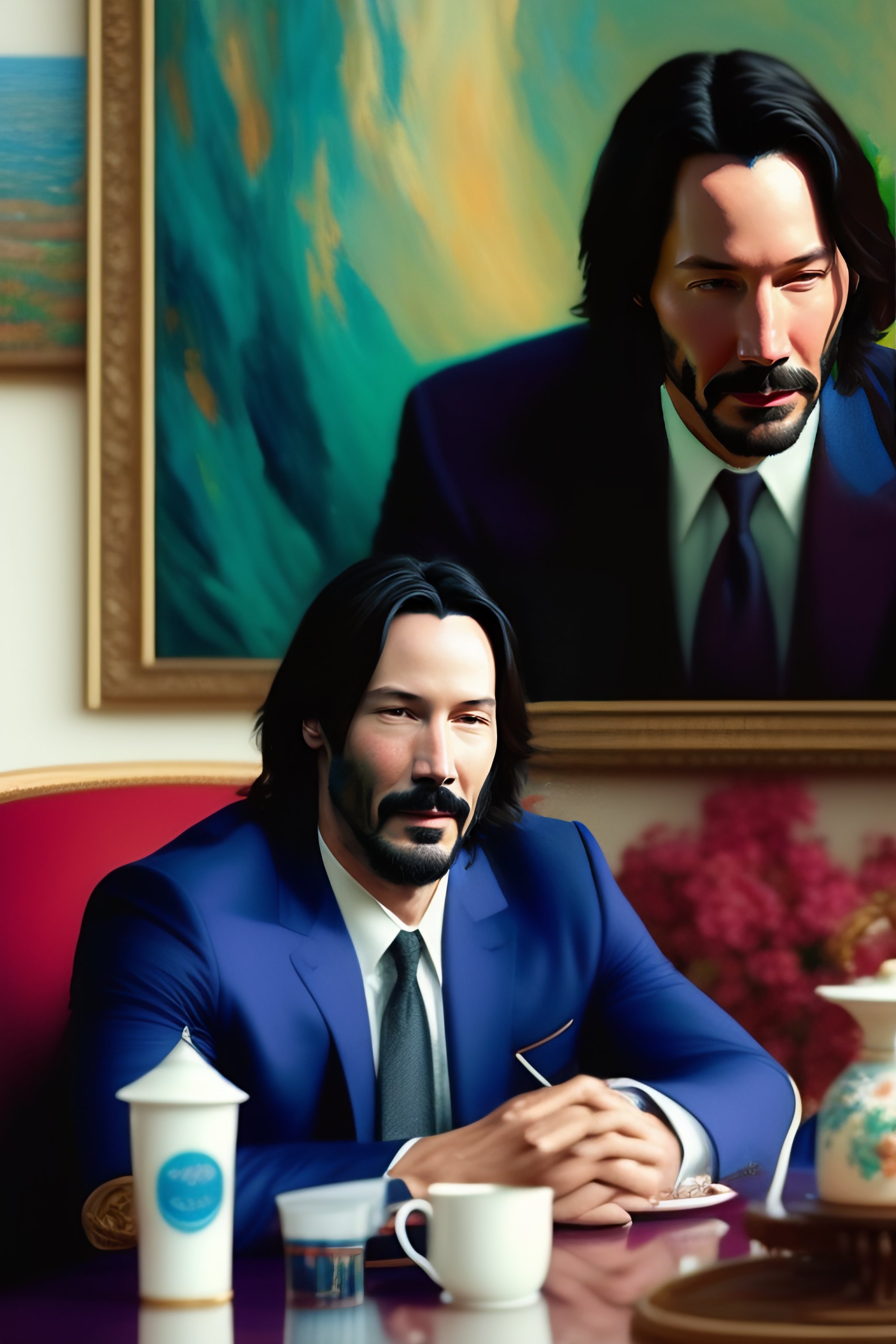 Lexica - Keanu Reeves in a painting by Monet