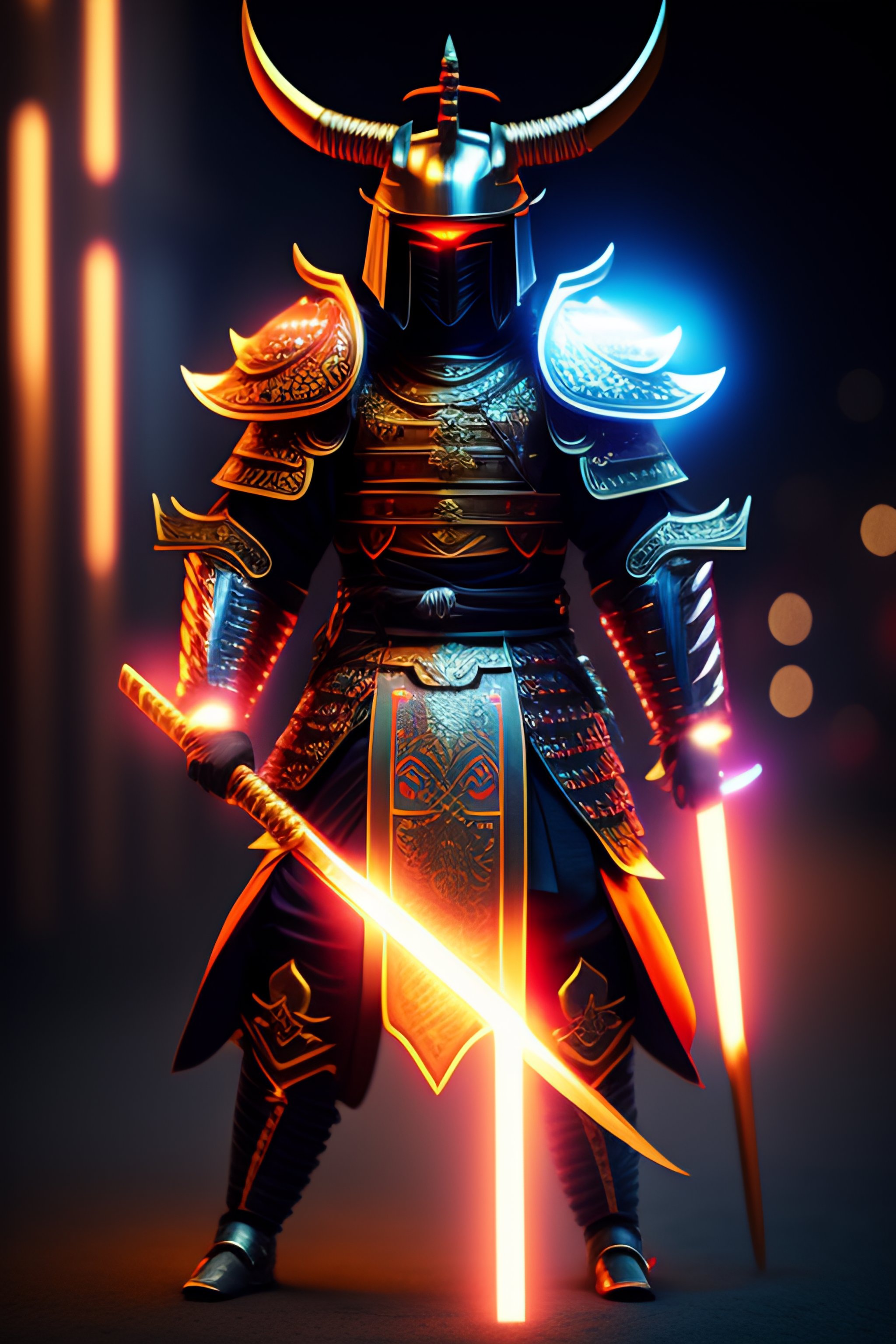Lexica - Full body shot of a samurai wearing authentic historical armor ...