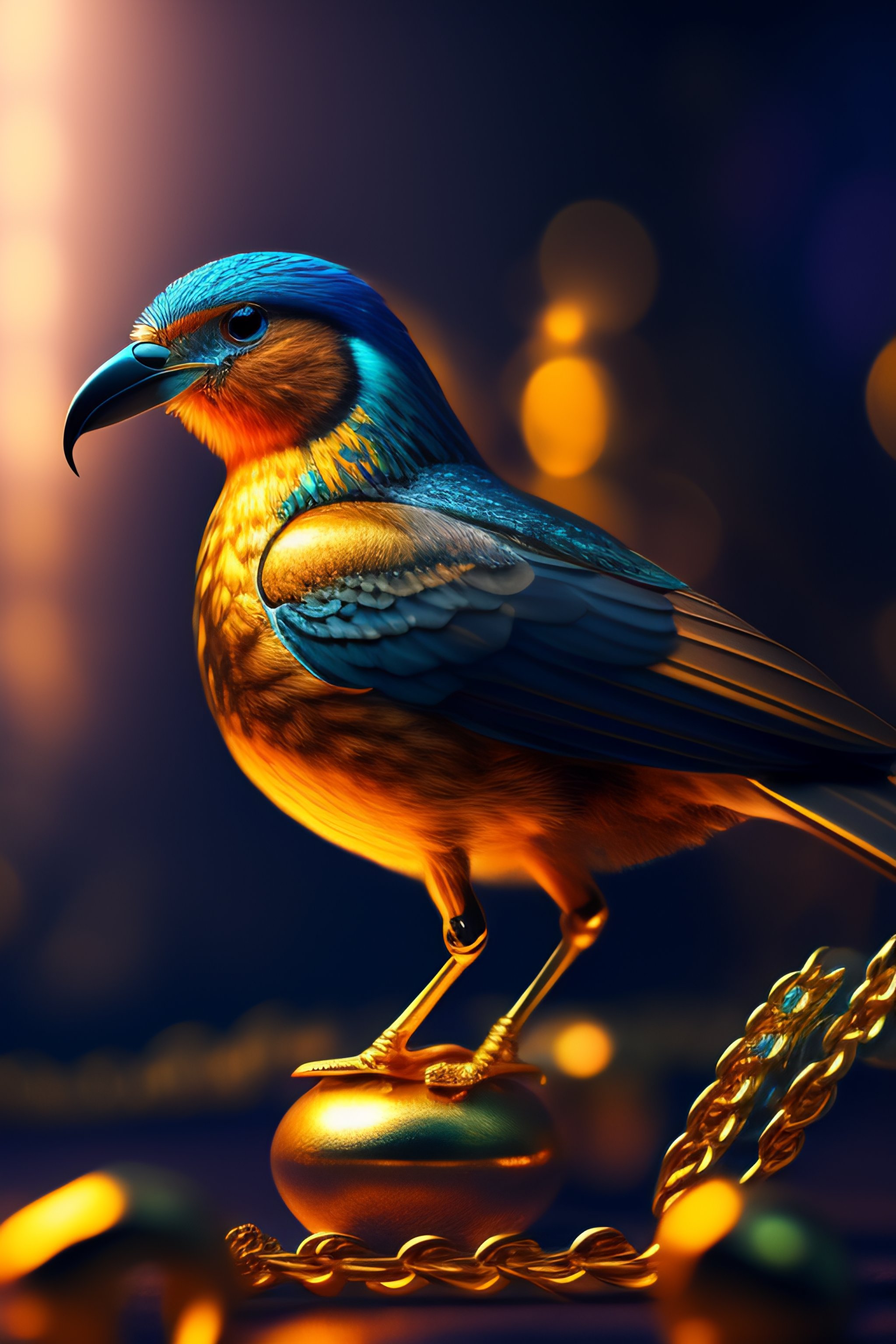 Lexica - A strong bird made of gold. The bird is surrounded by broken ...