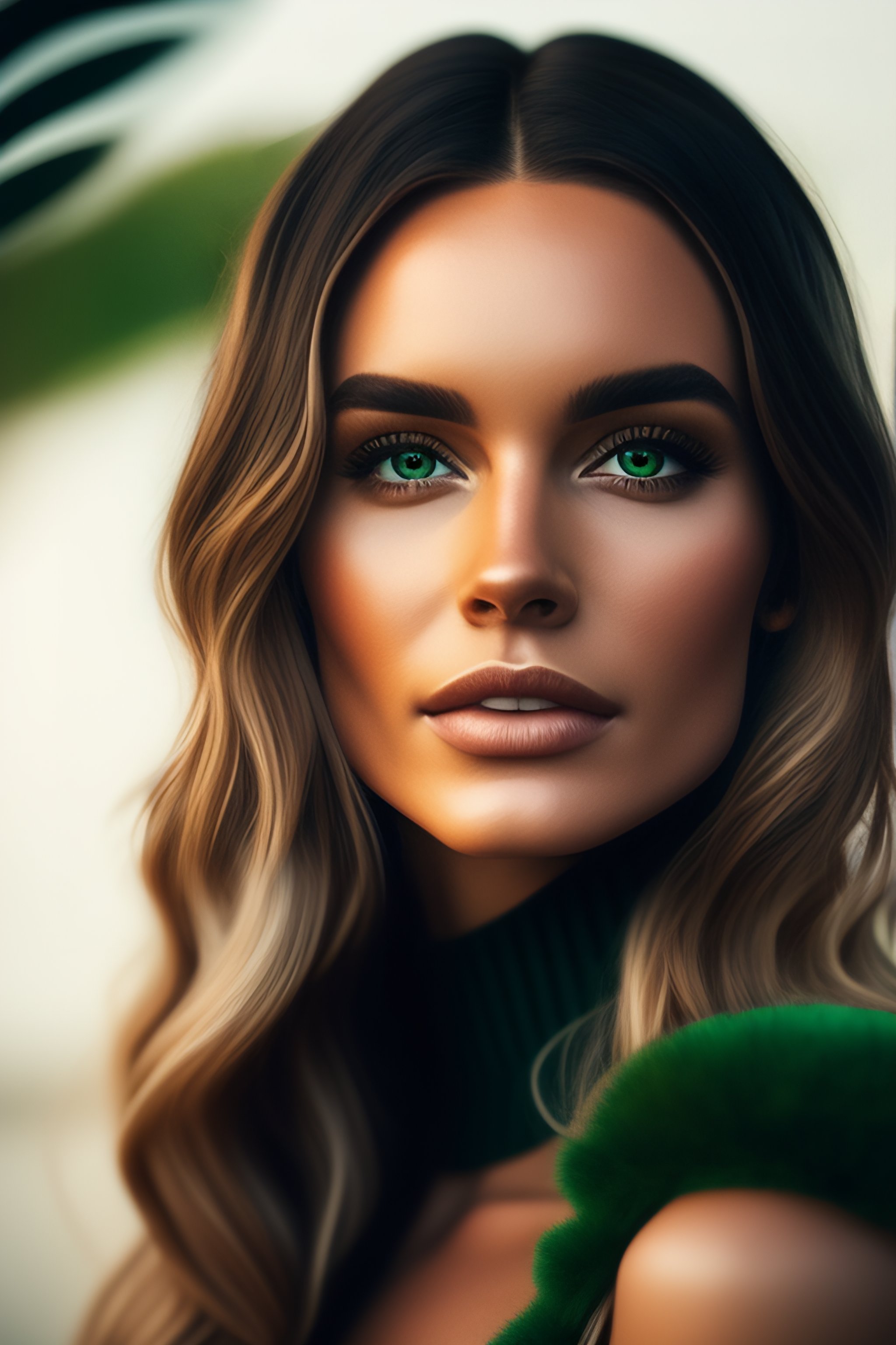 Lexica - A portrait of a beautiful brune caucasian woman with light ...