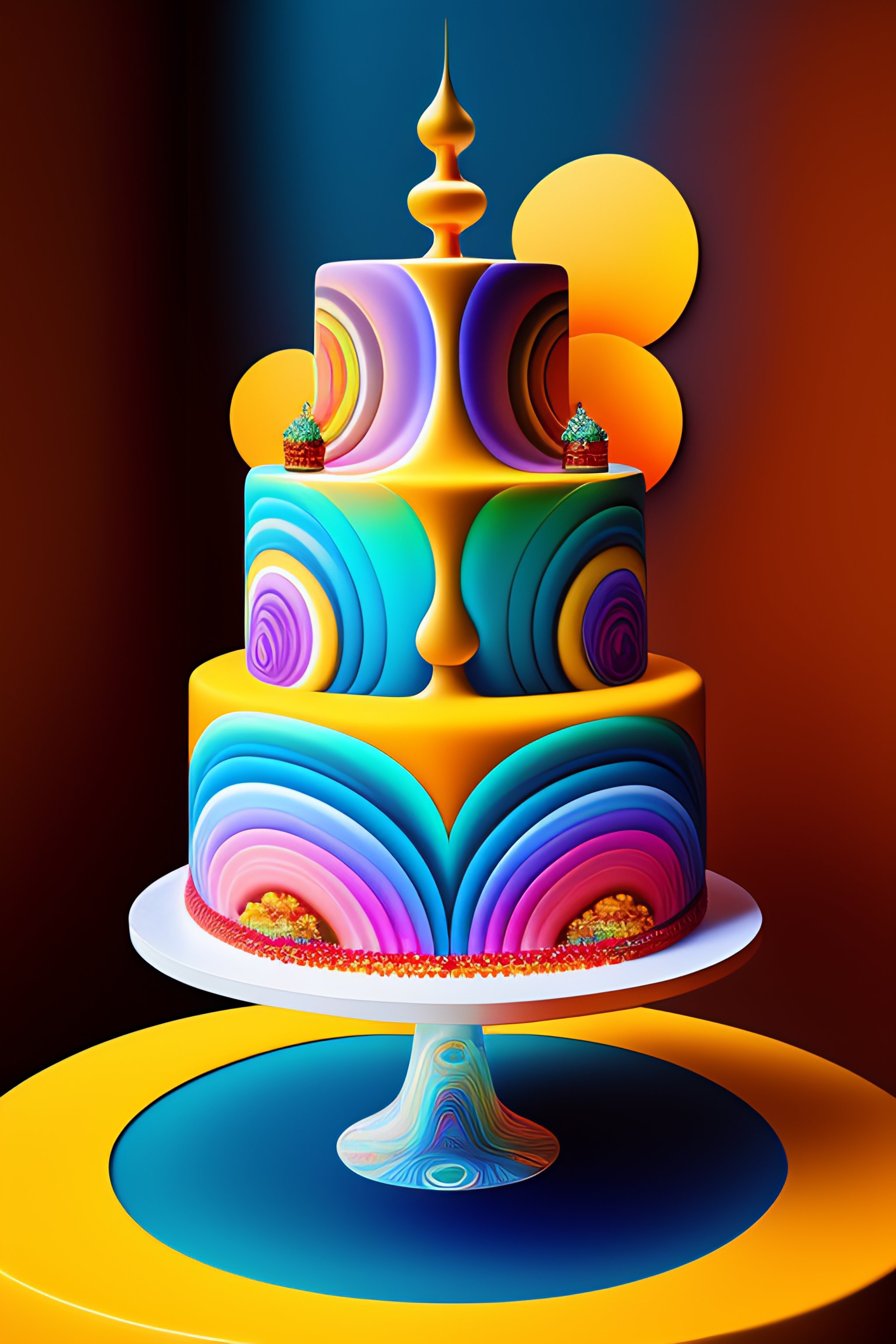 Lexica - Big abstract cake by james jean and salvador dali and shusei ...