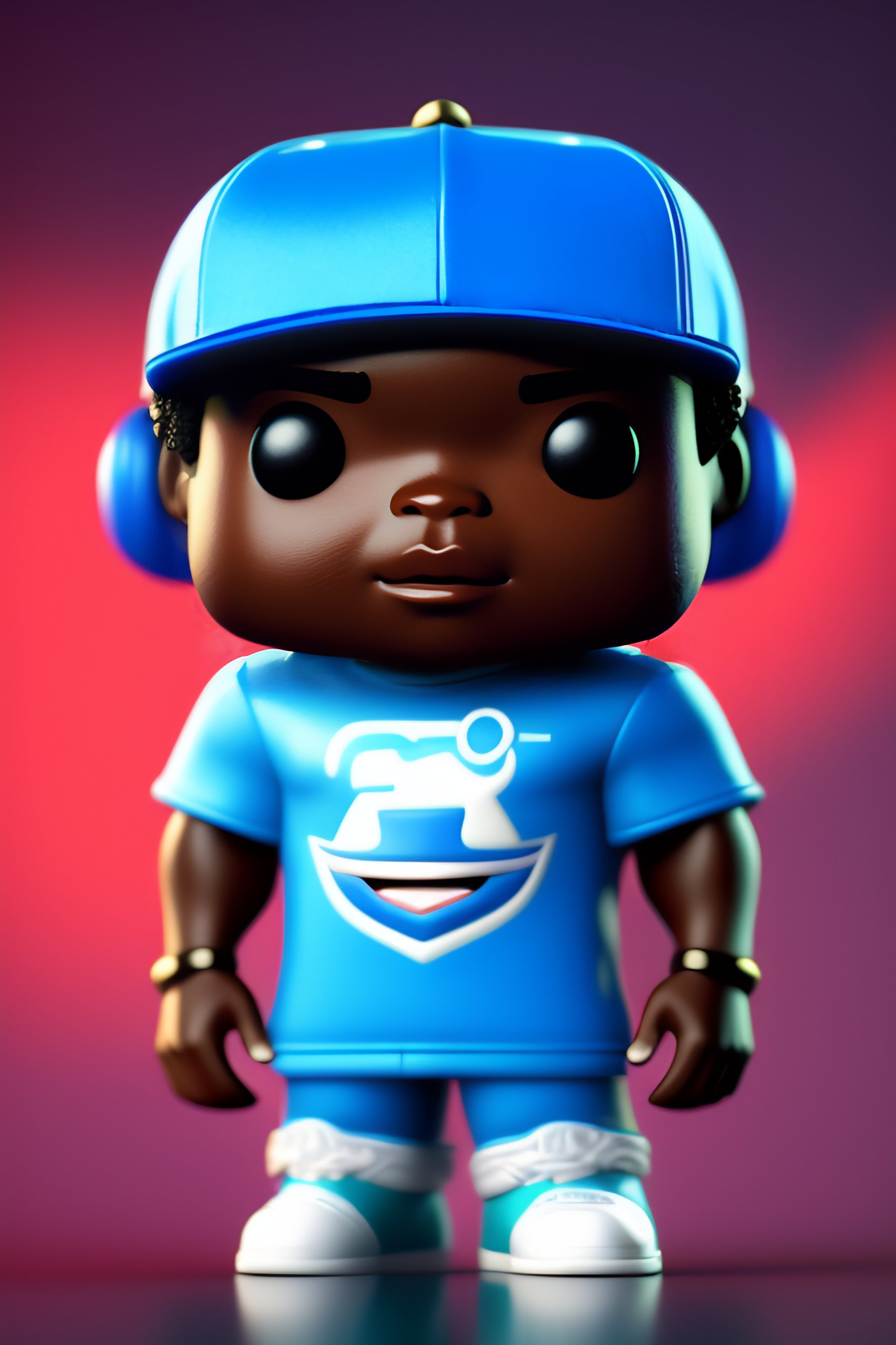 Lexica - 3d render of funko pop rappers light guy blue eyes a little ...