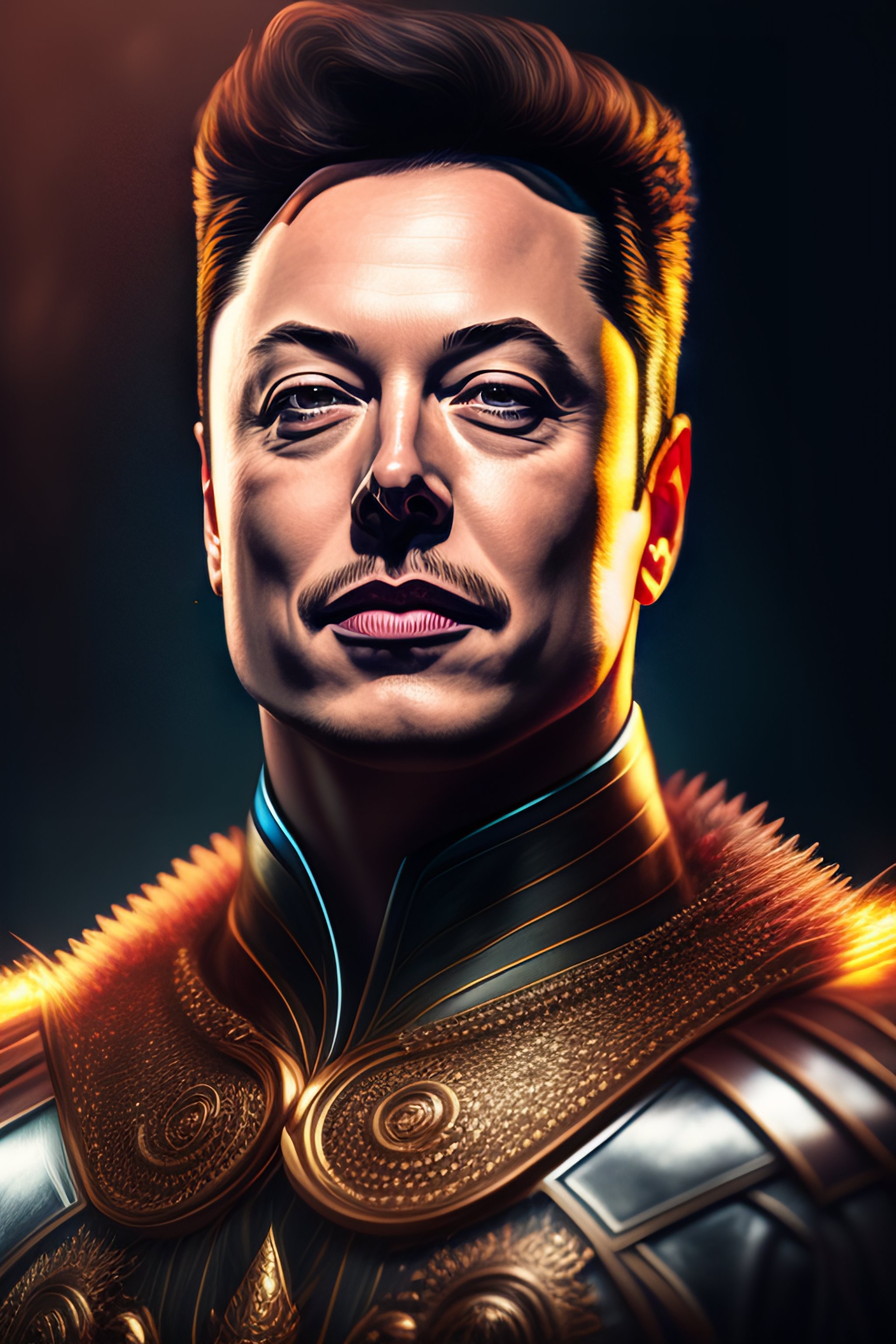 Lexica - A striking full body portrait of elon musk the eldritch god ...