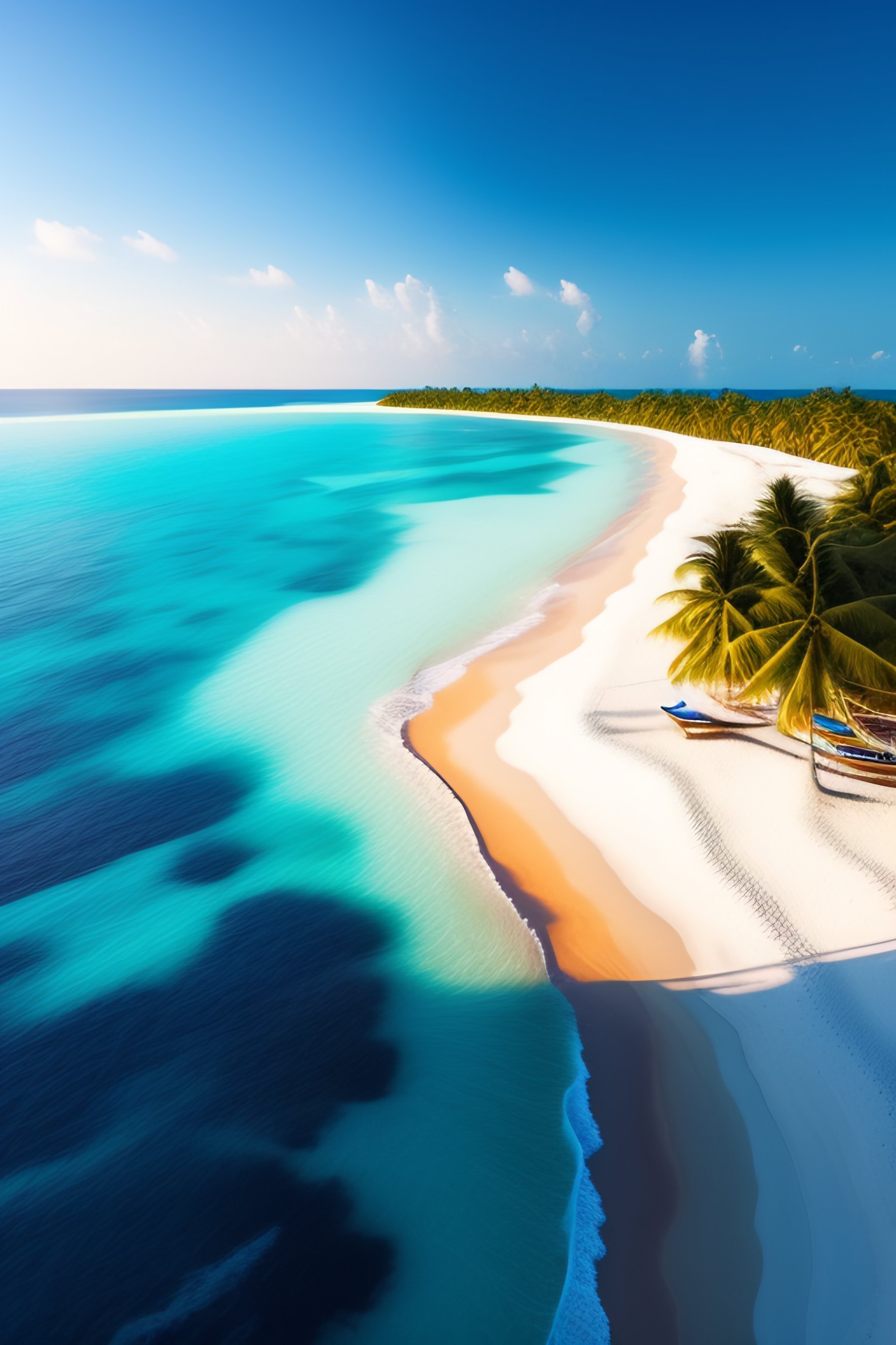Lexica - Sea sun blue sky maldives realistic nocartoon