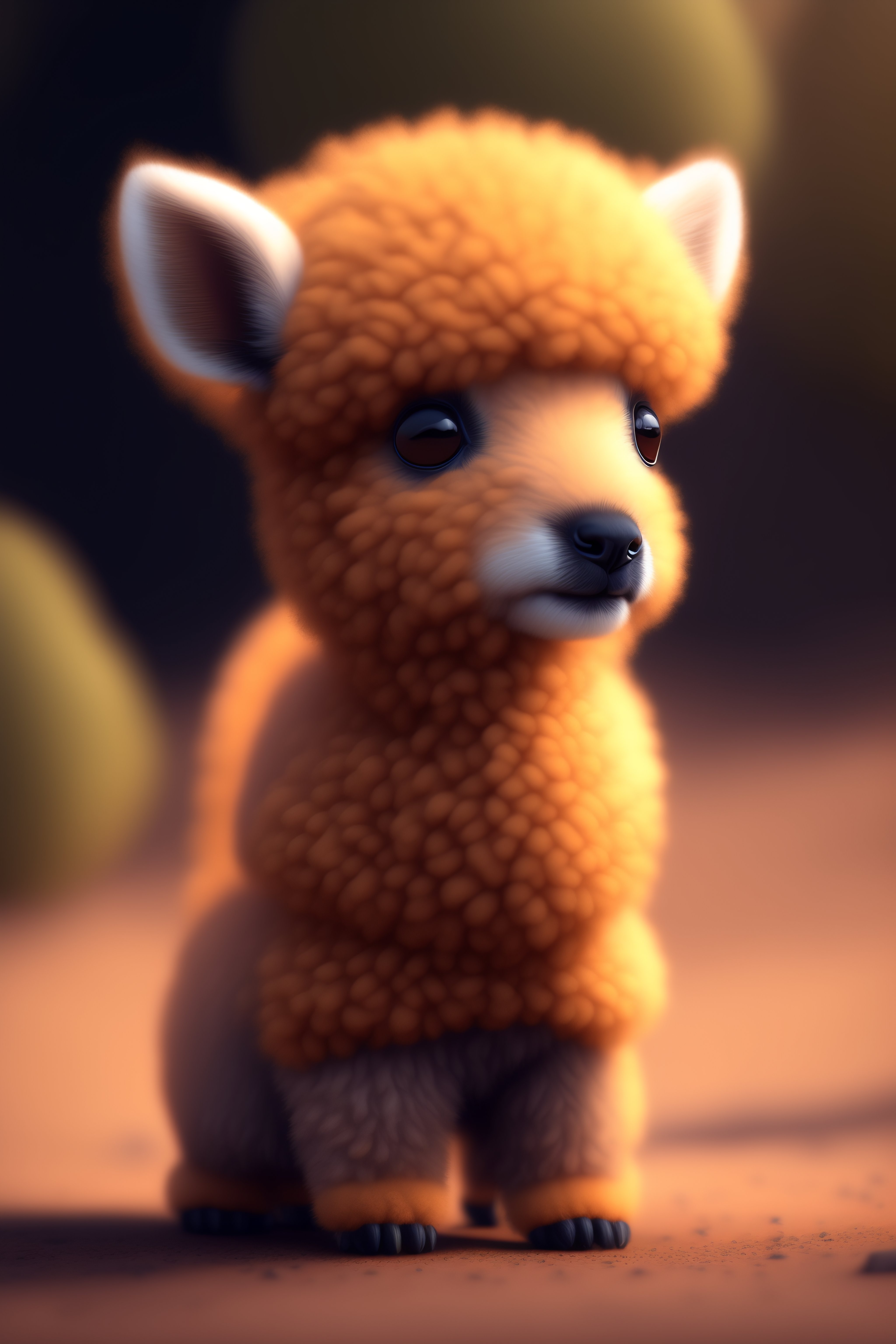 Lexica - Cute fluffy baby vicuna, trending on artstation