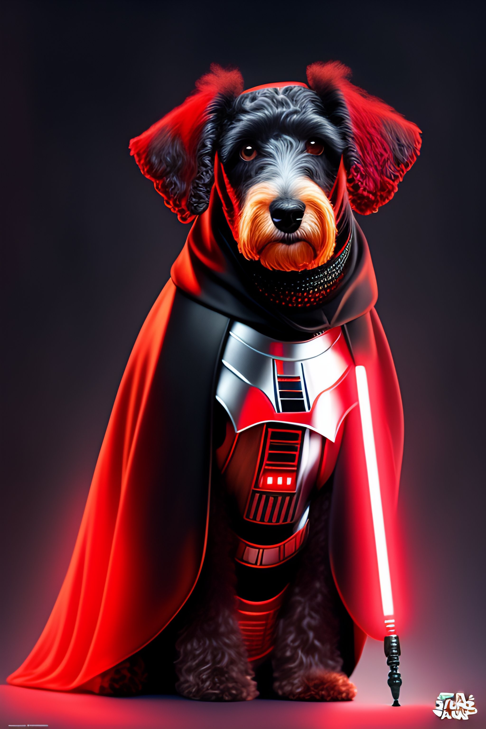 Lexica - Star Wars scene artificial intelligence a Bedlington Terrier ...