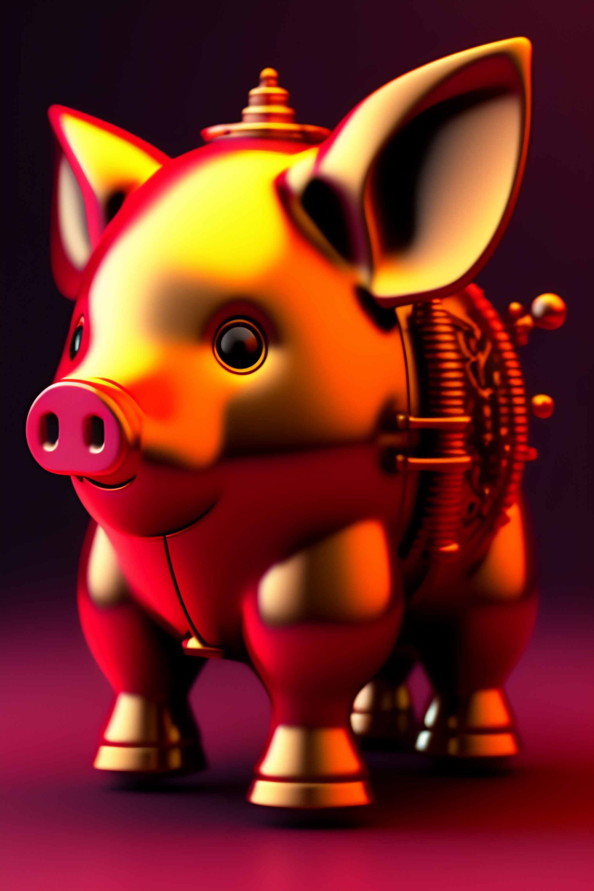 Lexica - Steampunk mechanical pig pokemon 3d render digital art on a ...