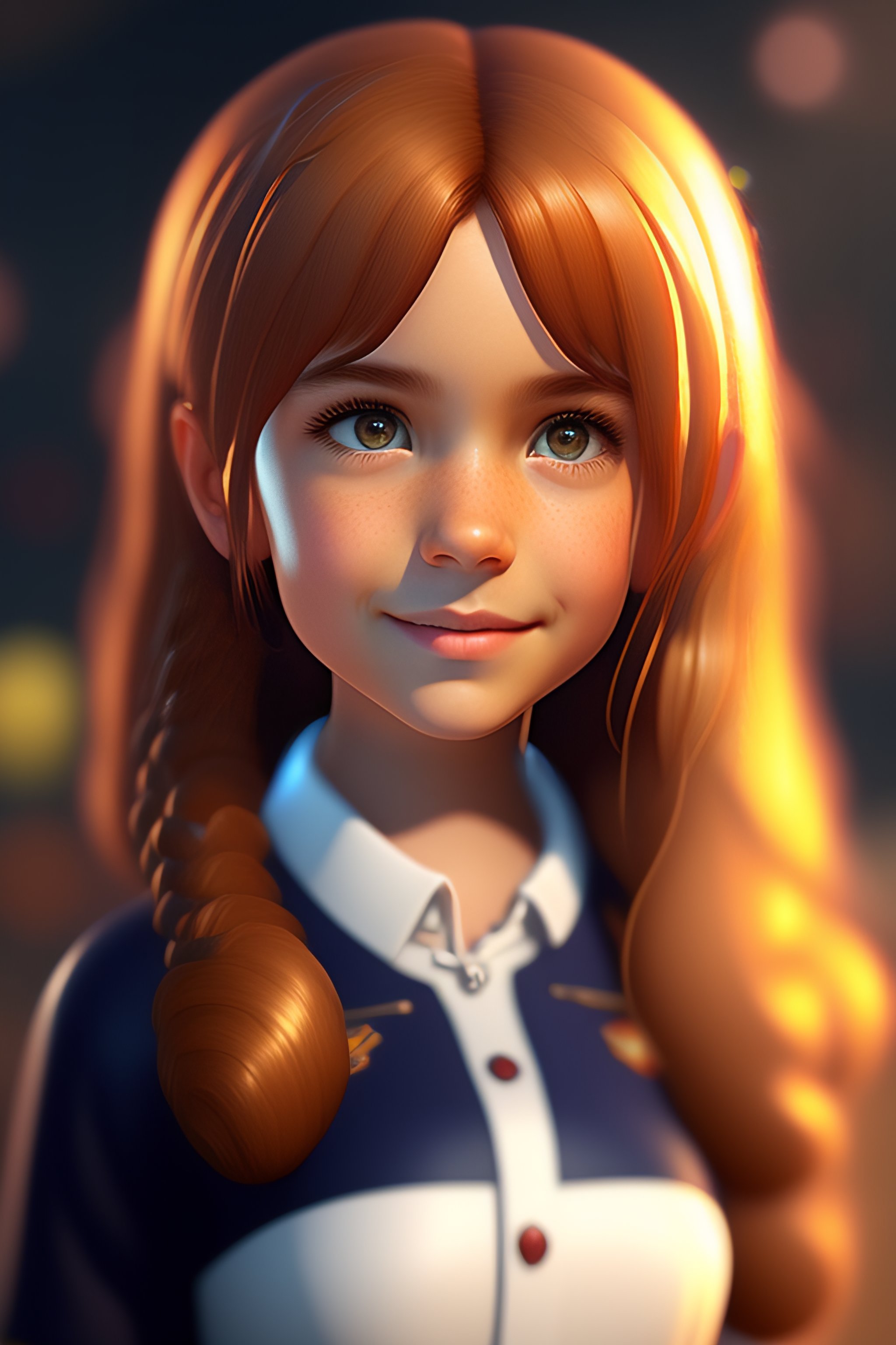 Lexica - A cute ,innocent girl character, detailed