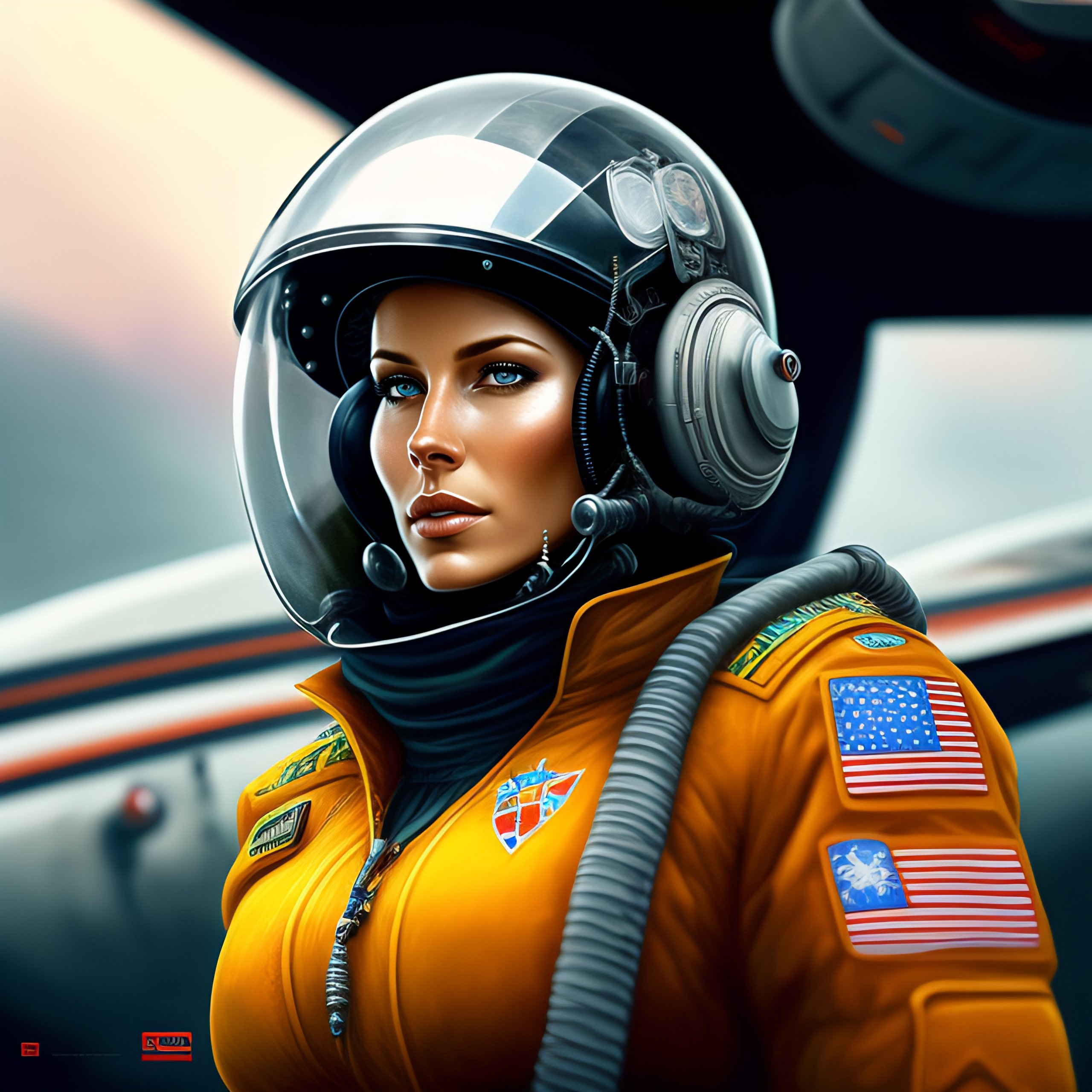 Lexica - Cyborg pilot Russian Federation women, interior cockpit ...