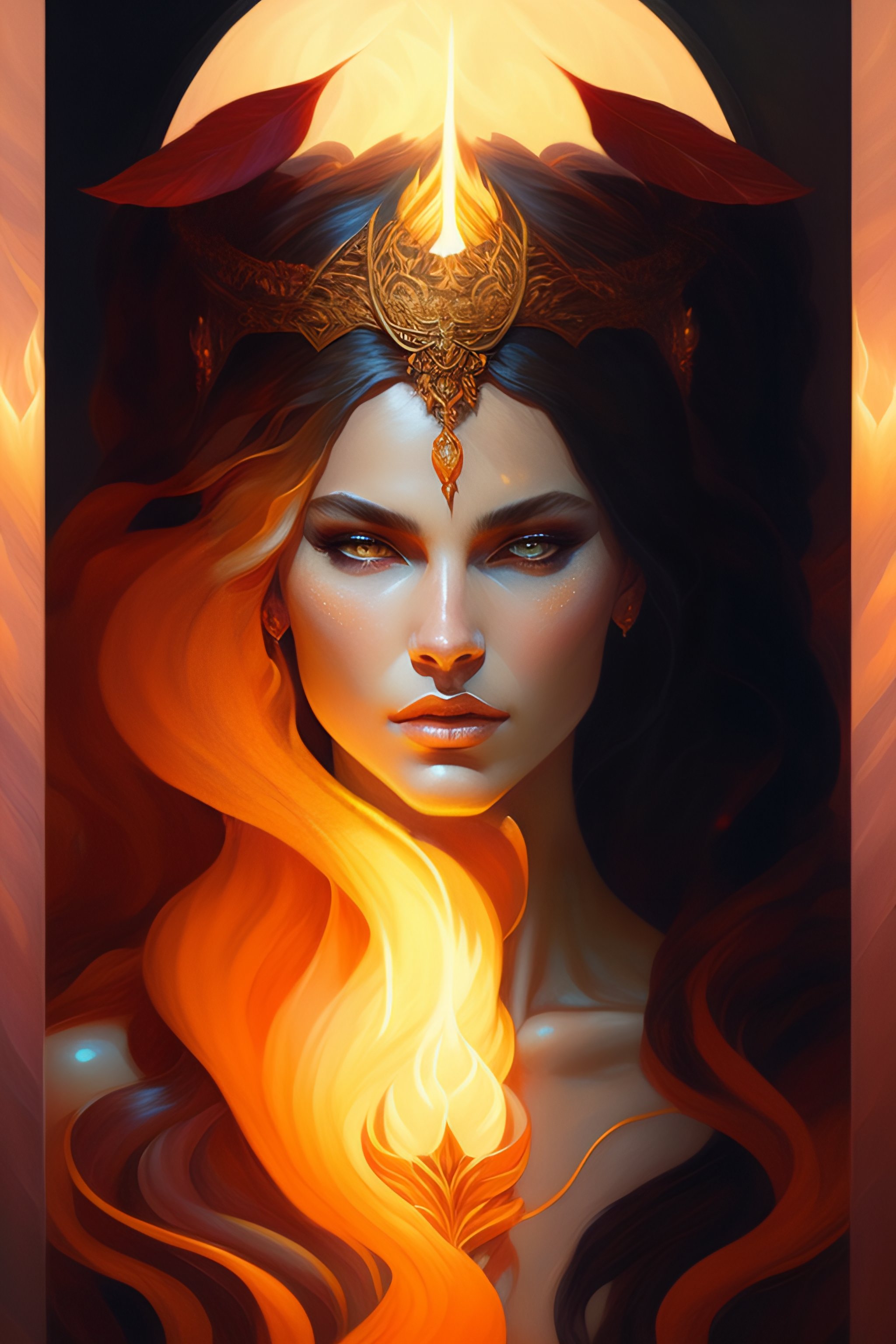 Lexica - Adam and eve with a fire demon in between. Art by greg ...