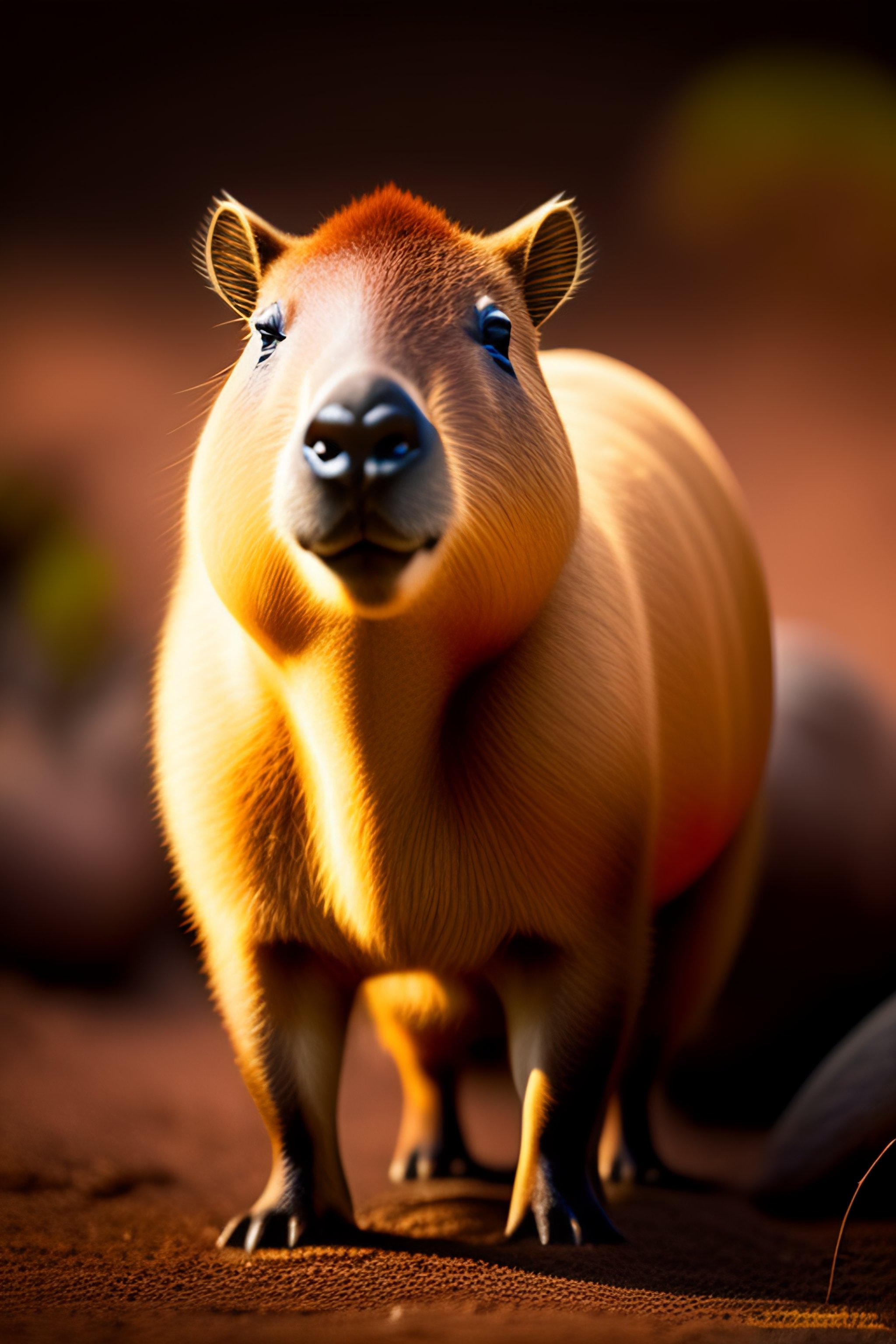 Lexica - A capybara with a donal trump face