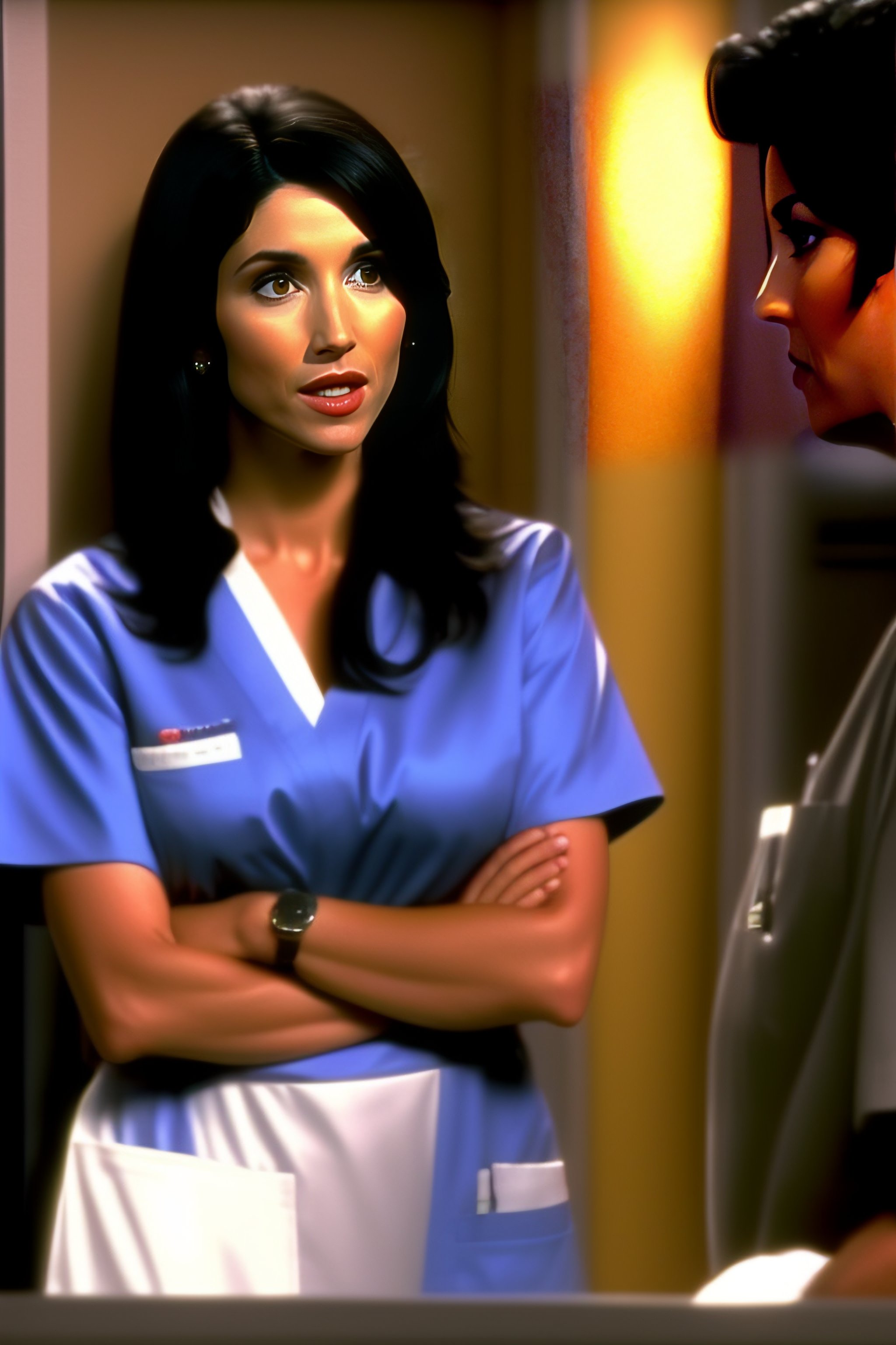 Lexica - Black haired Sarah Chalke screencap of a scene in an episode ...