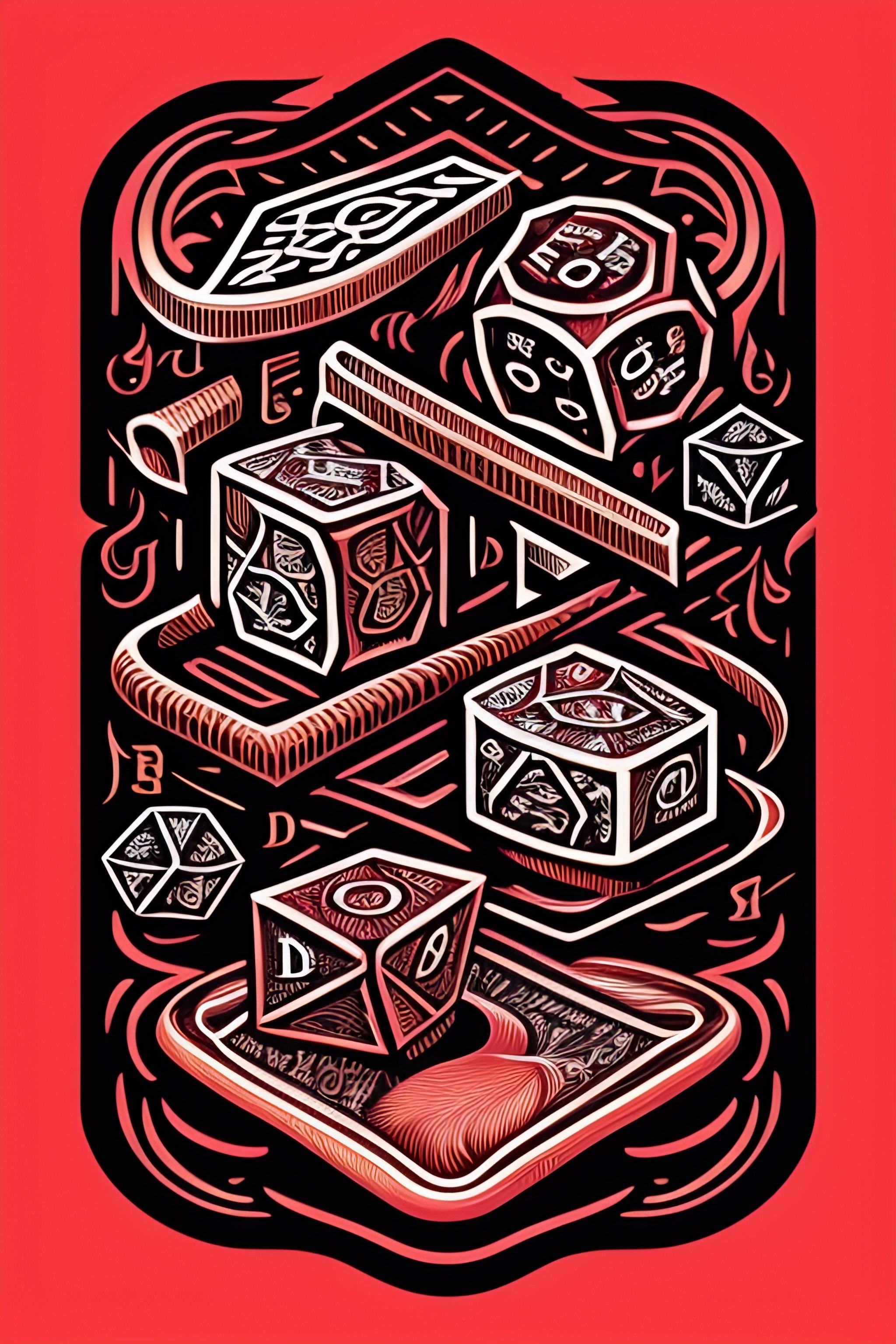 Lexica - Highly detailed skeletal hands holding d20 dice, death metal ...