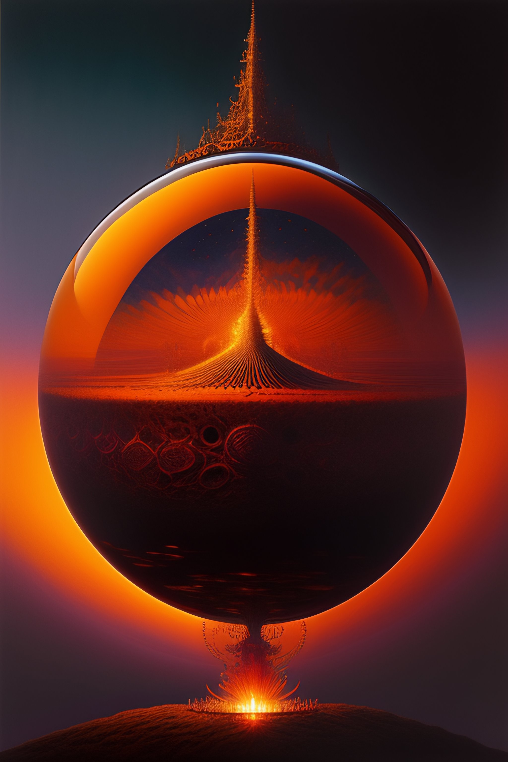 Lexica - A sphere being covered by extremely detailed spikes, engulfed ...