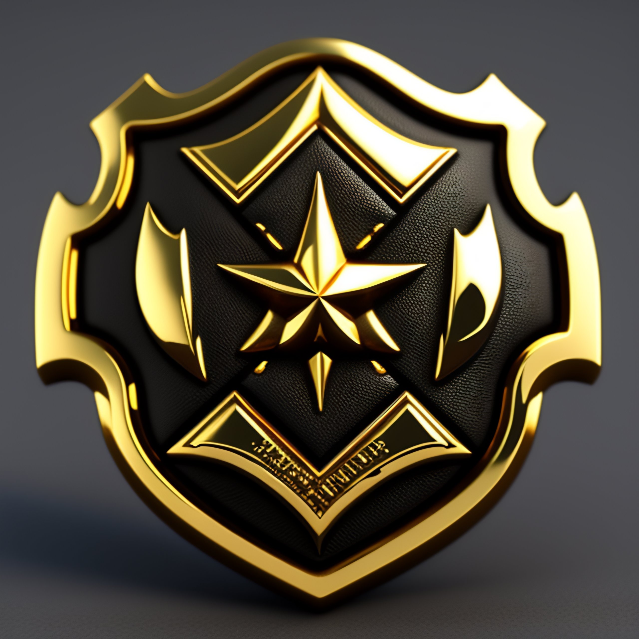 Lexica - Warlord badge made with gold leather and metal, military style ...