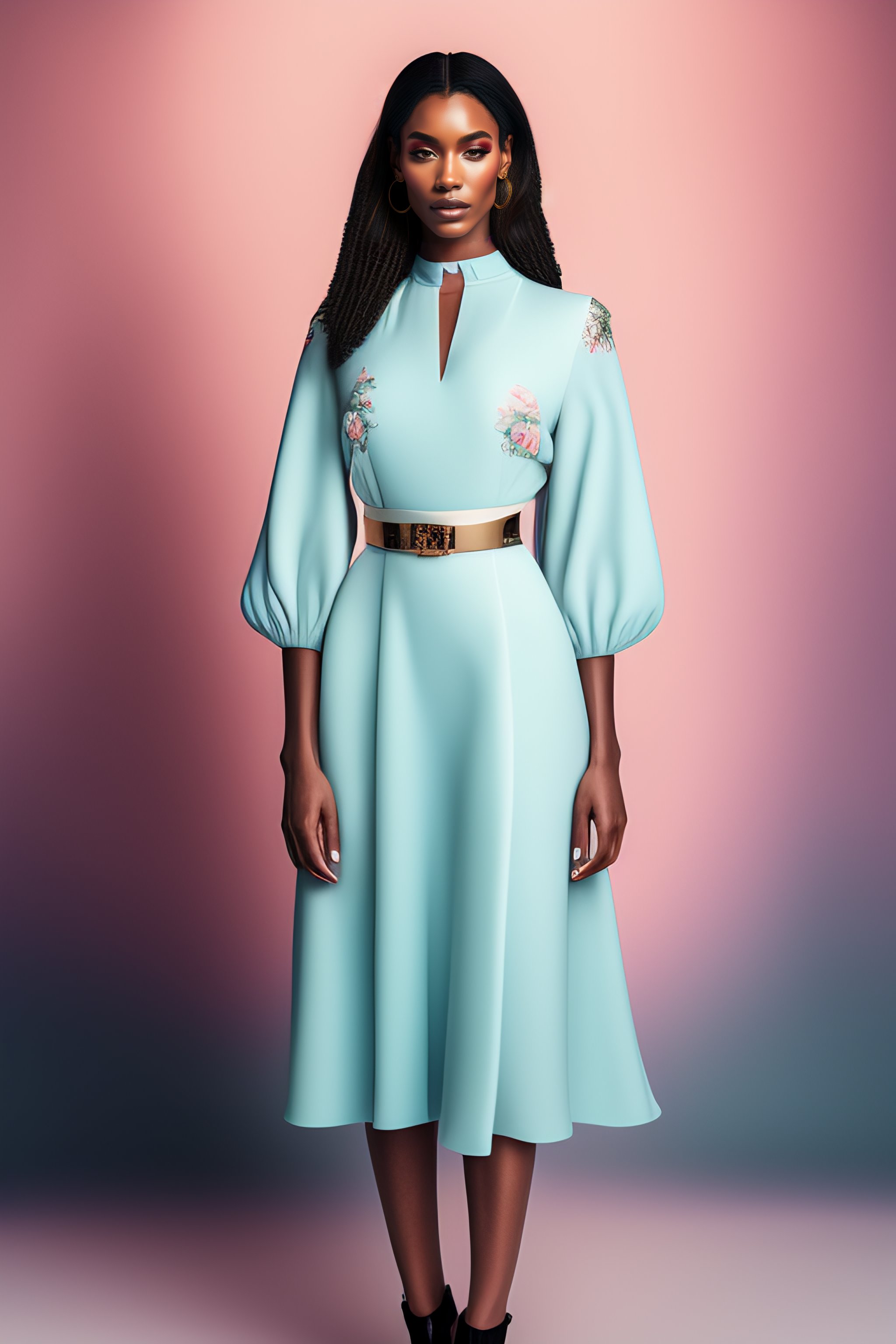 Lexica - Studio Portrait of britain model wearing spring Outfit, full ...