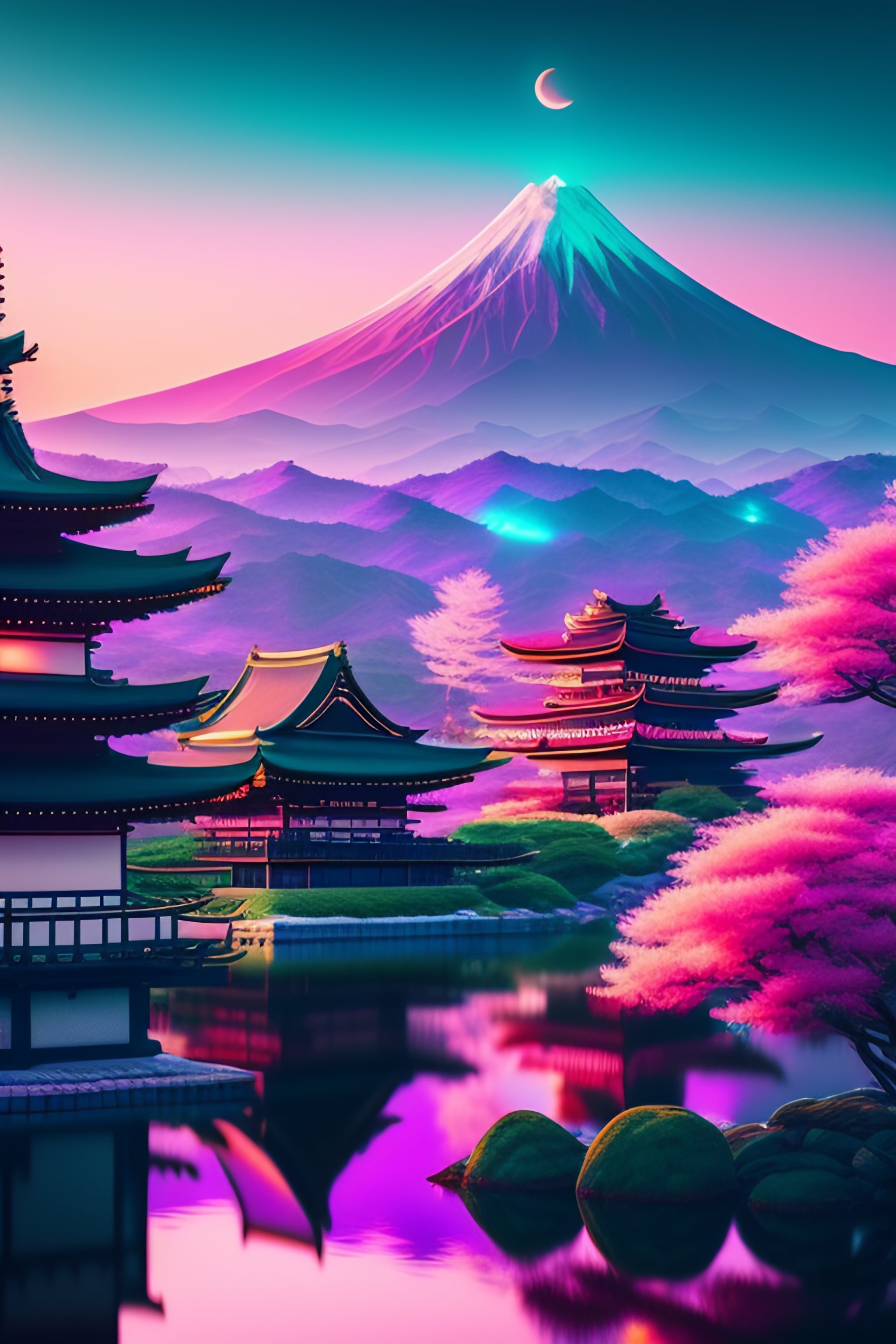 Lexica - Synthwave japanese realistic town