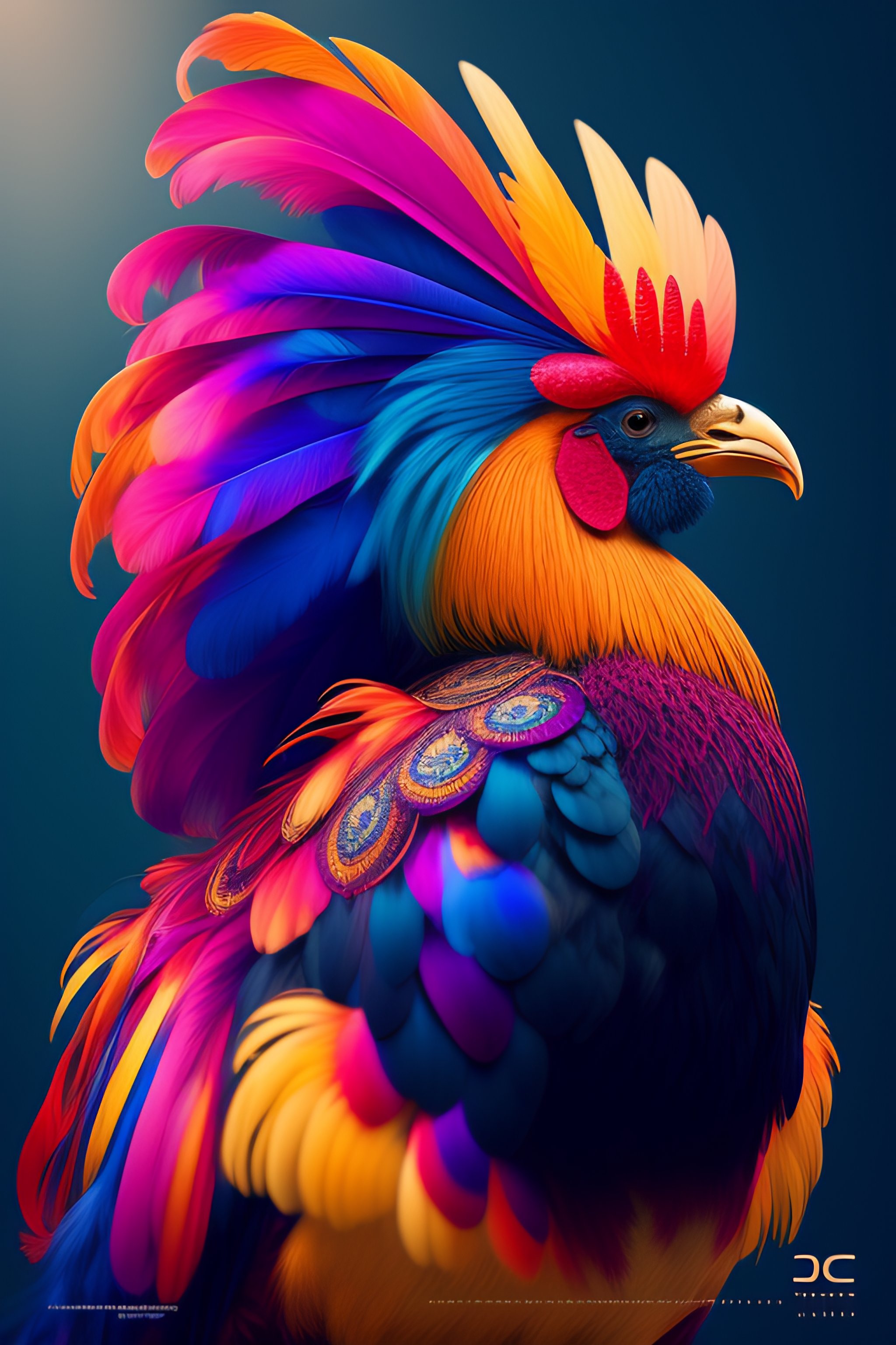 Lexica - Hyper relistic majestic rooster with a carnival mask, open ...