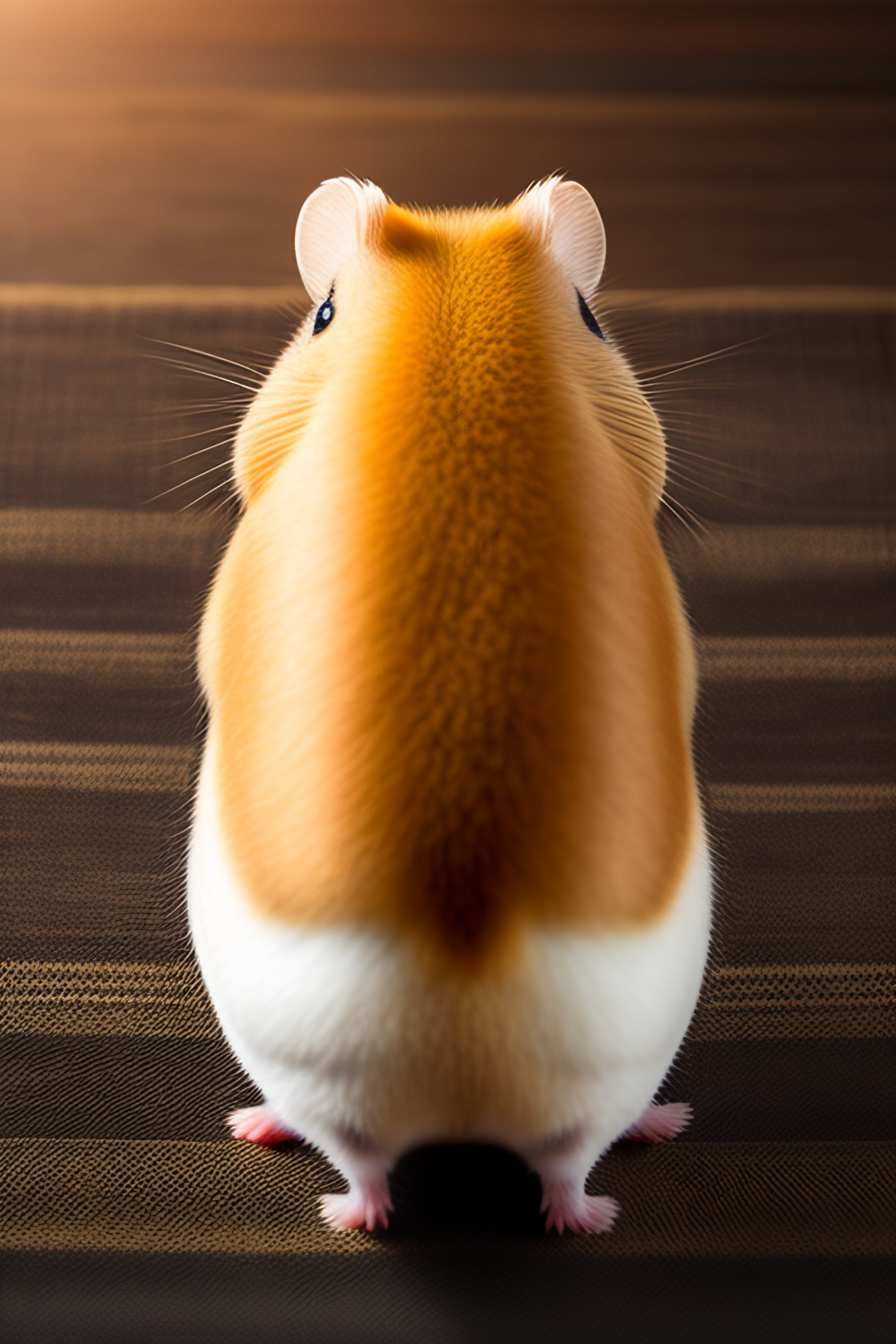 Lexica - A cute hamster, seen from behind, full body picture