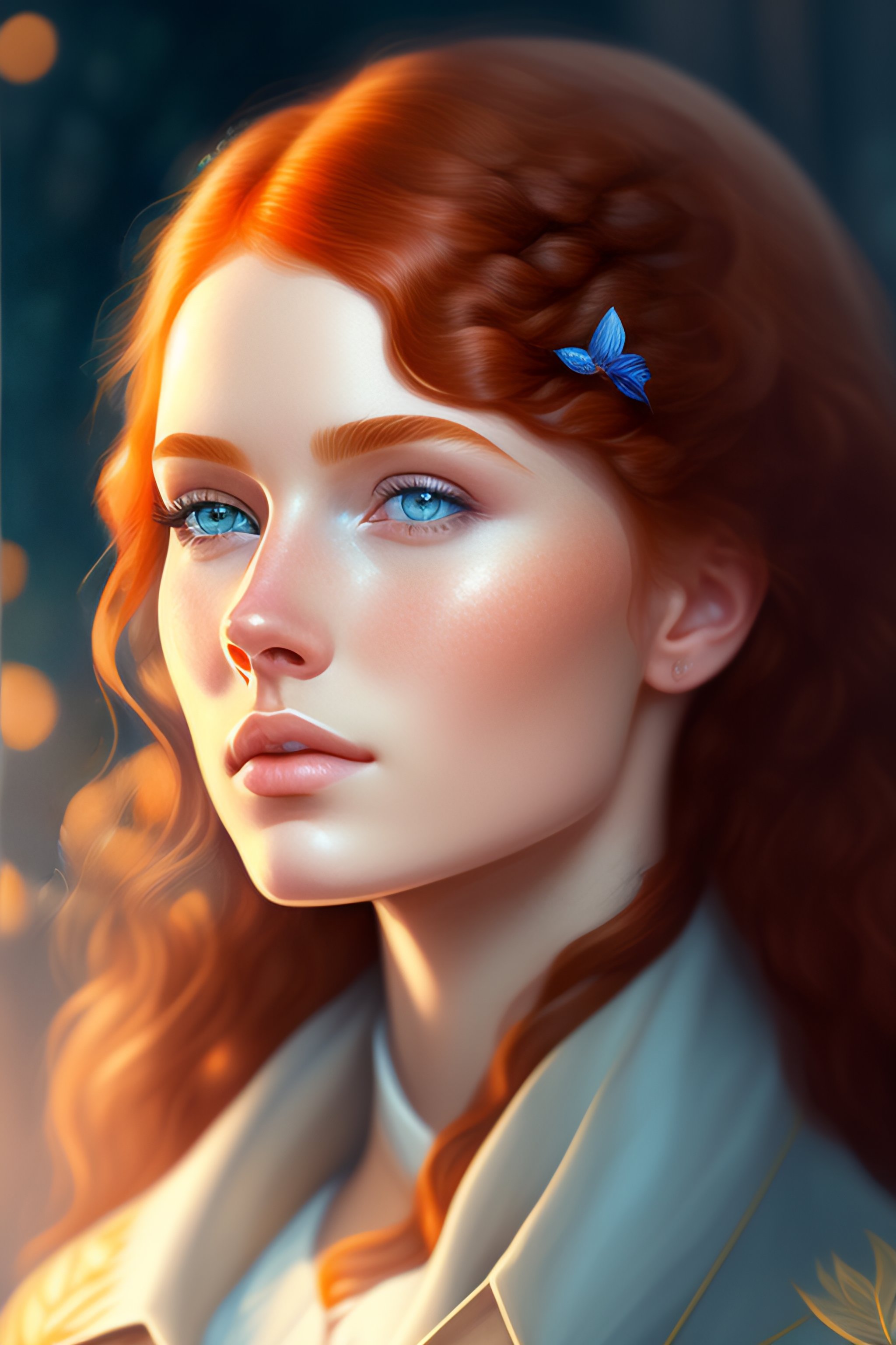 Lexica - A highly detailed illustration of ginger haired young lady ...