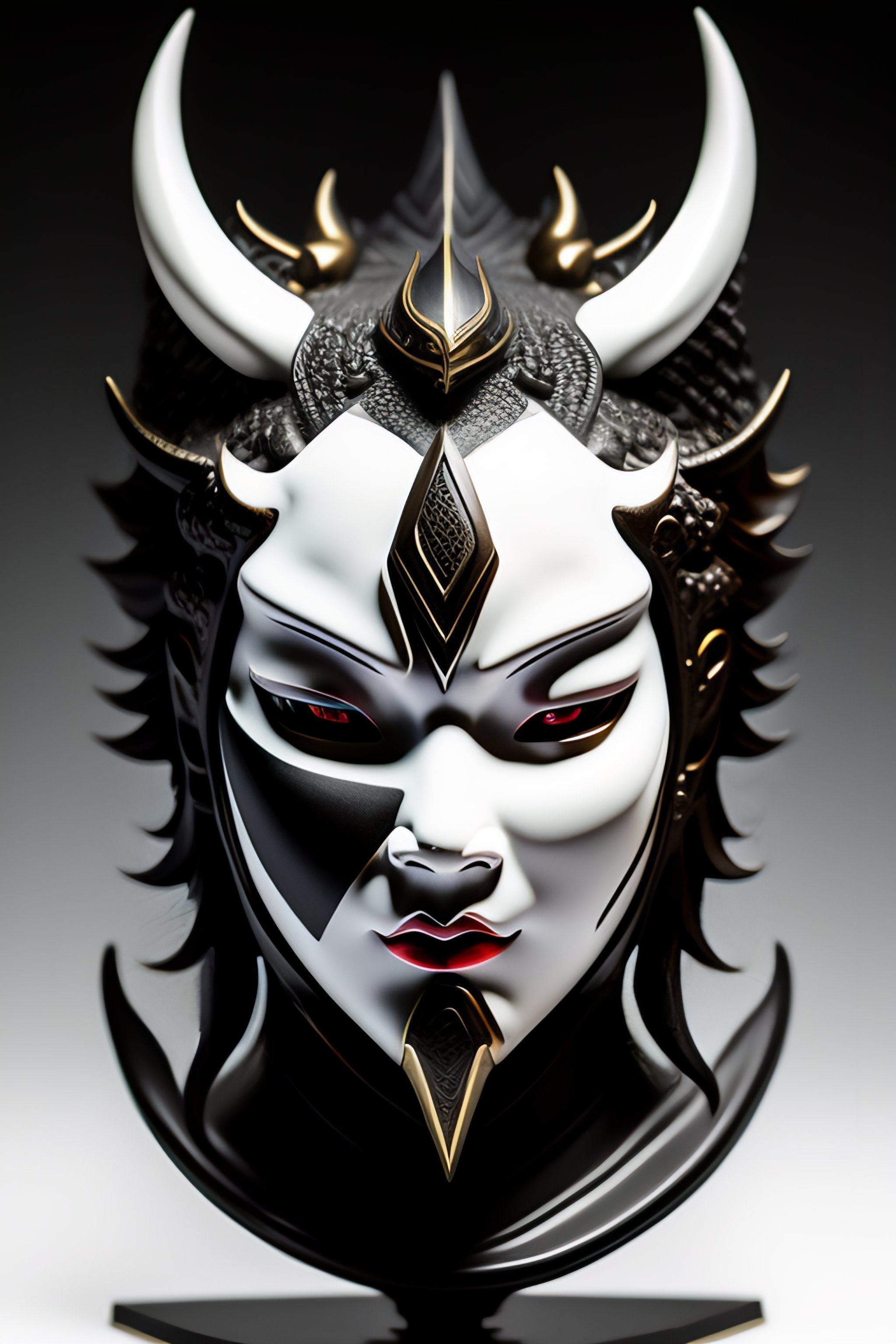 Lexica - Only oni mask, cyberpunk, white and black, 2d,highly detailed ...