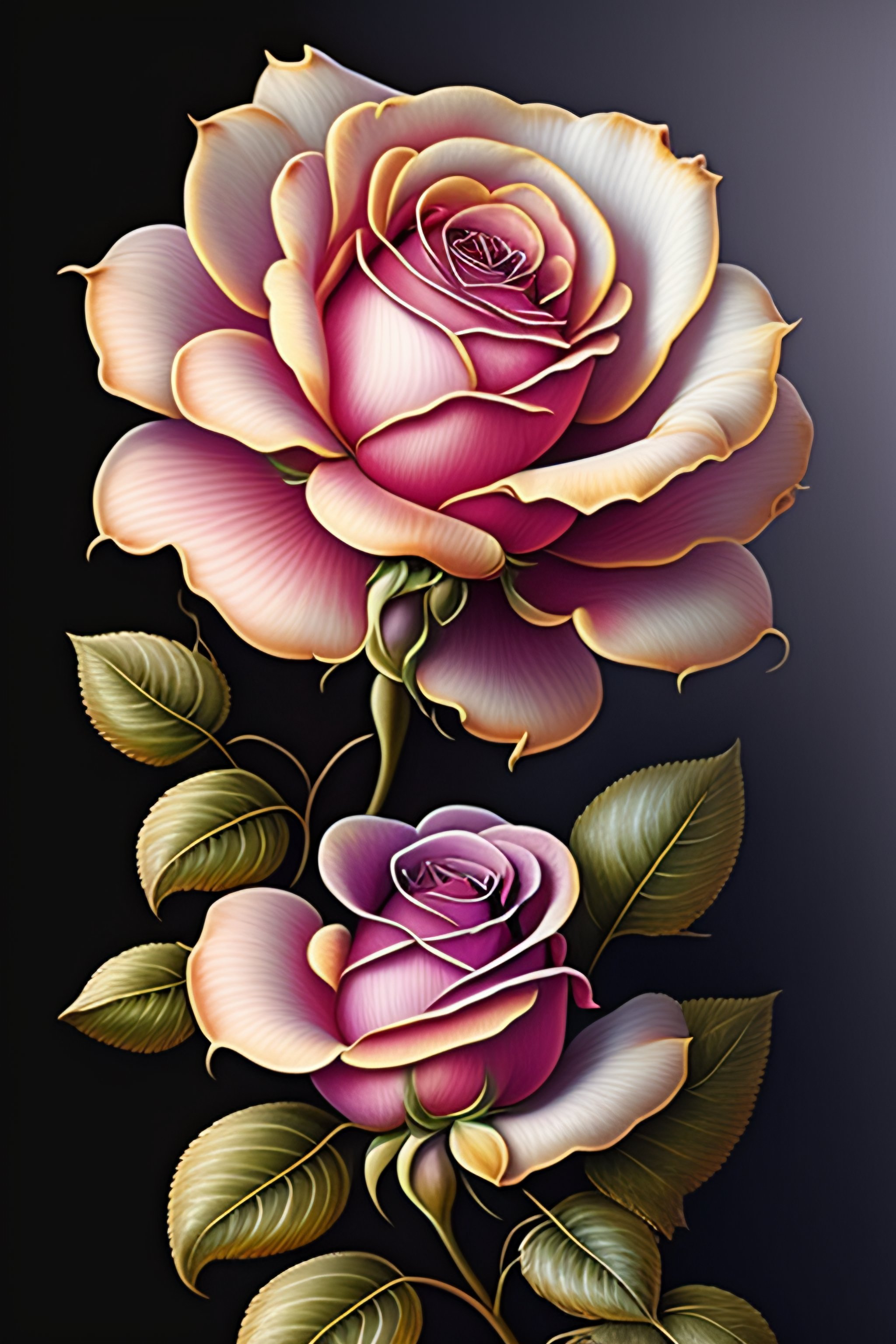 Lexica - A painting of a flower on a gray background, an airbrush ...
