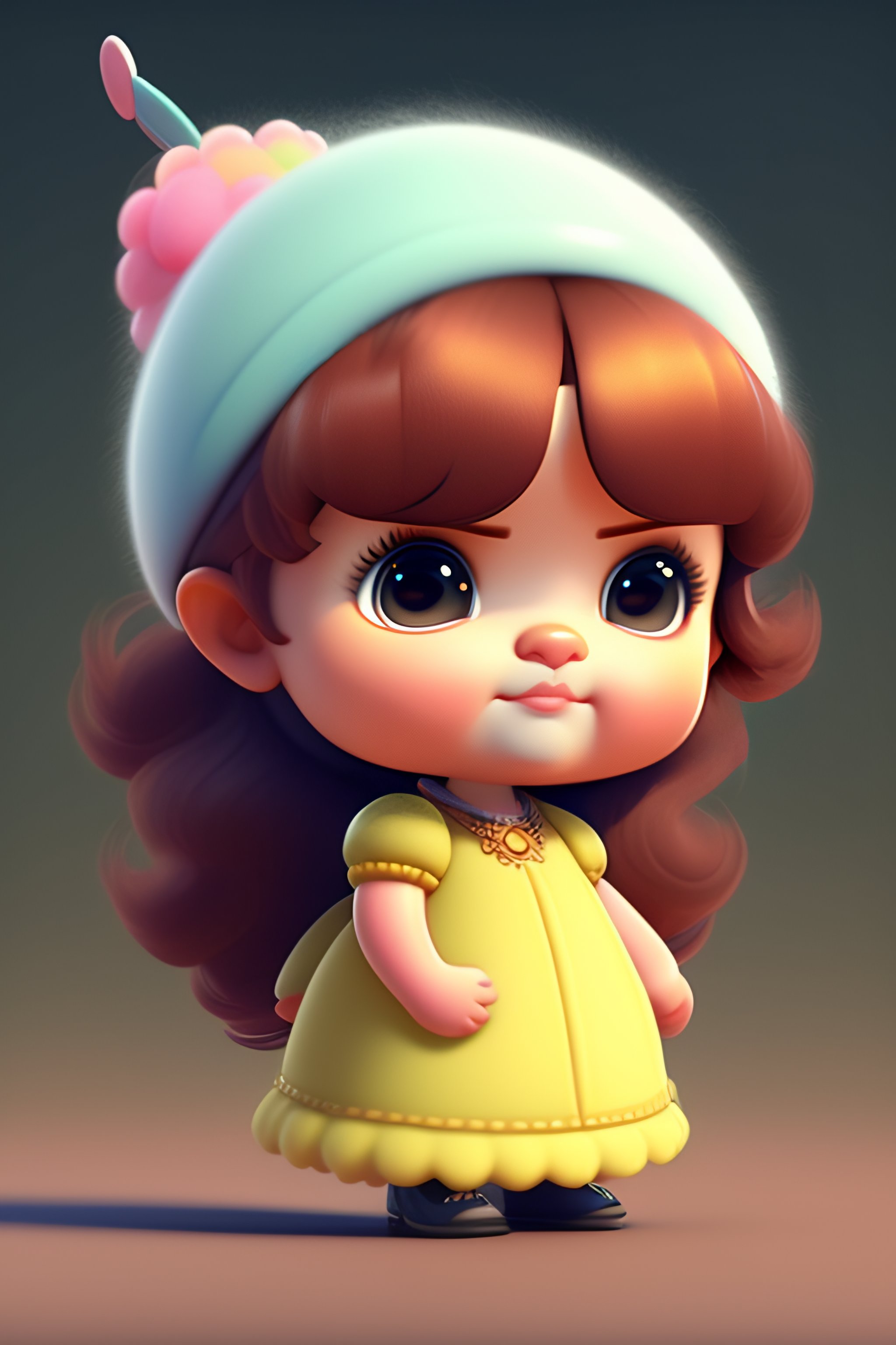 Lexica - Cute and adorable cartoon fluffy baby rhea