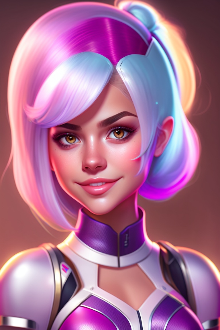 Lexica - Selena gomez as gwenpool, cute fine face, rounded eyes, bob ...