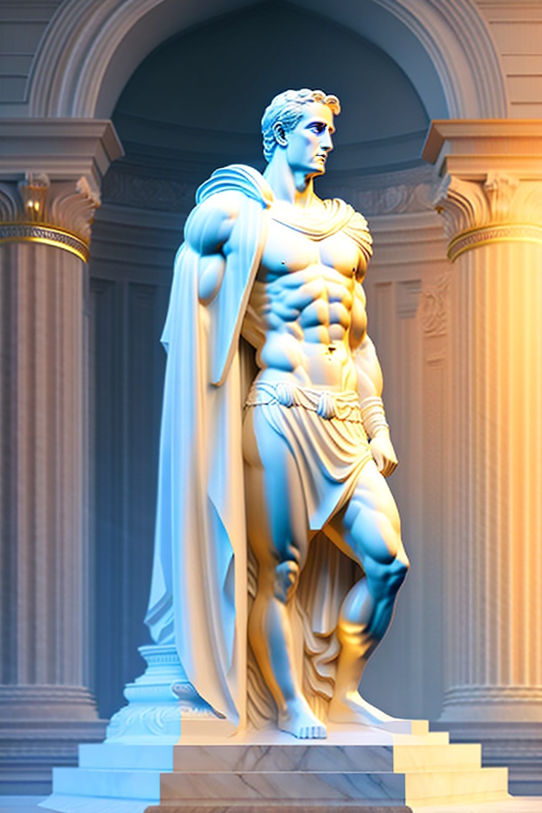 Lexica - A realistic full body Greek white marble statue of Julius ...