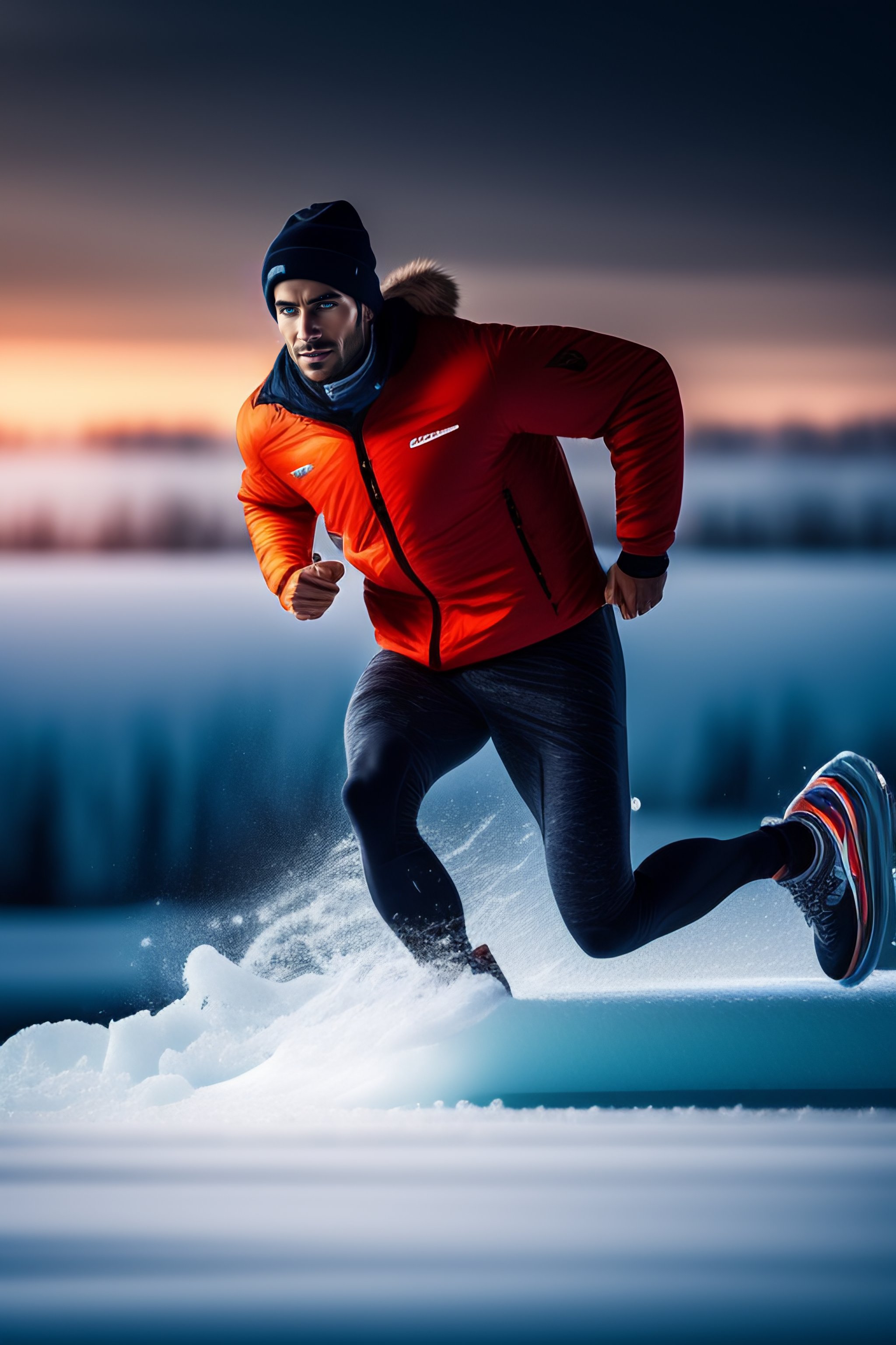 Lexica - Man running on ice