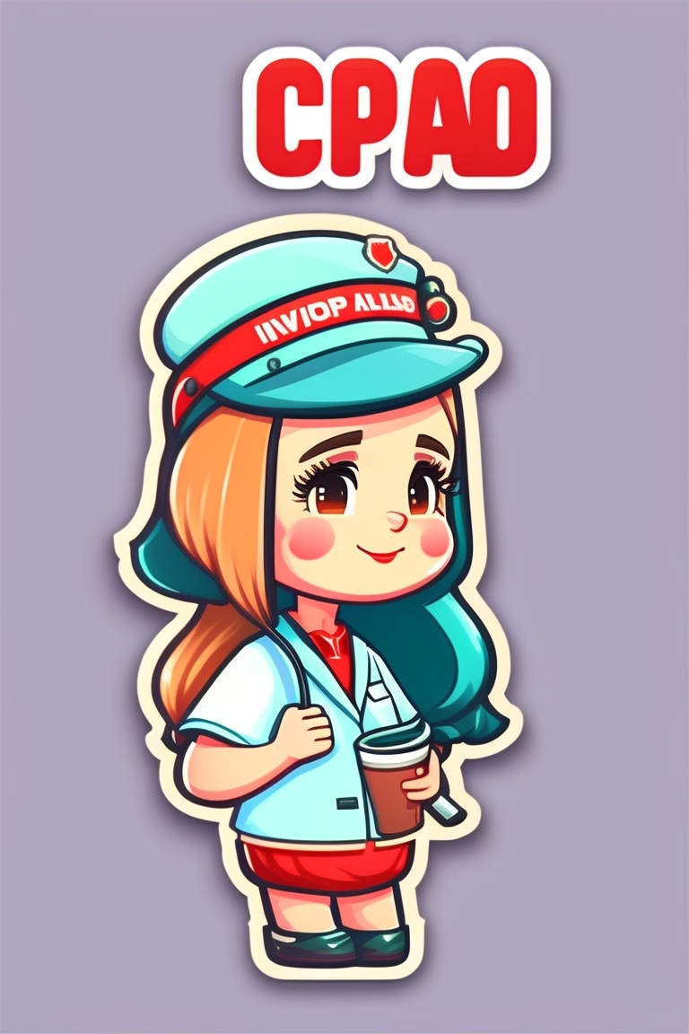 Lexica - A cute nurse sticker, cartoon style