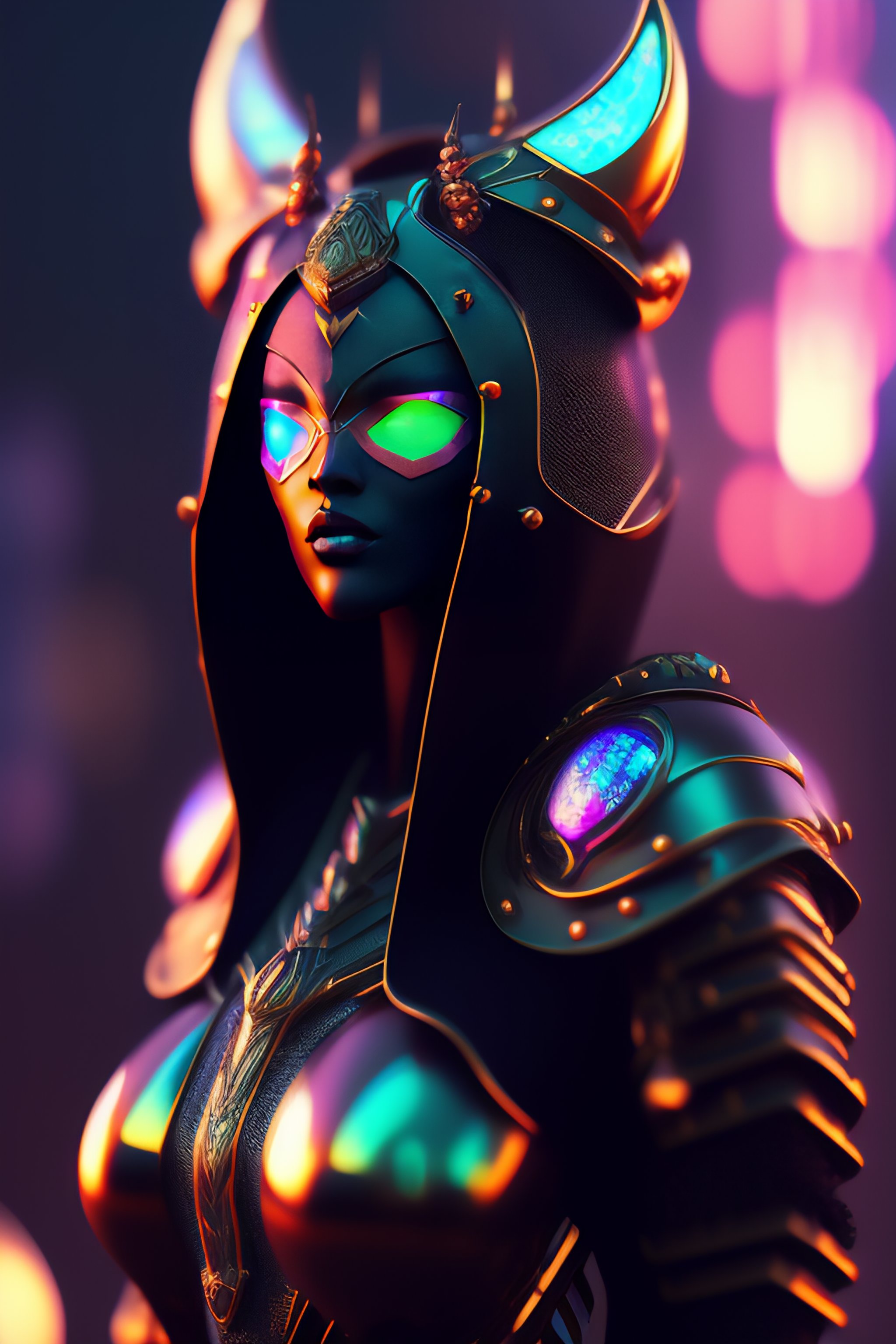 Lexica - Cyber punk, oni mask, 3 d render beeple, compound eye of ...