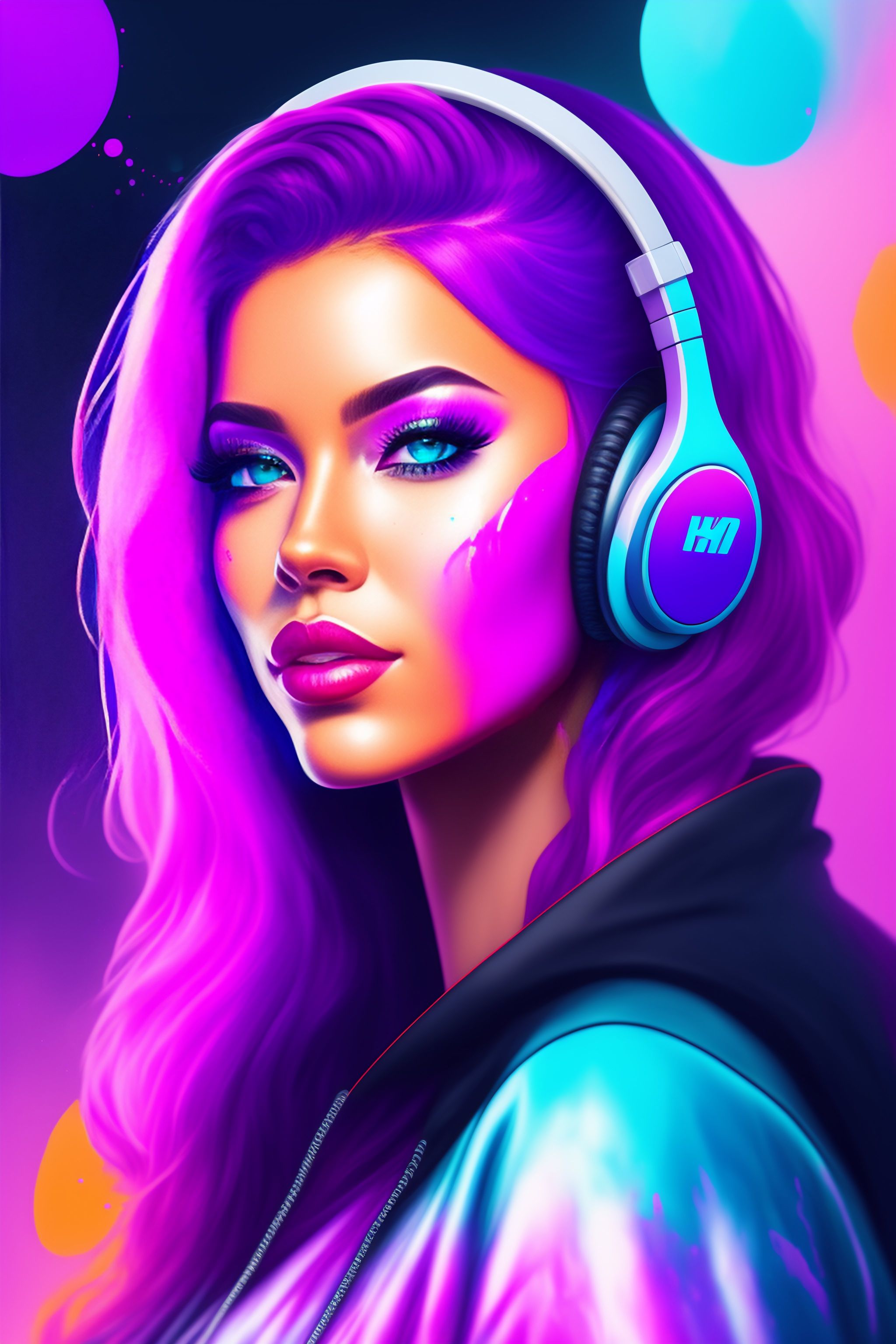 Lexica - An award-winning front view face portrait of a beautiful gamer ...