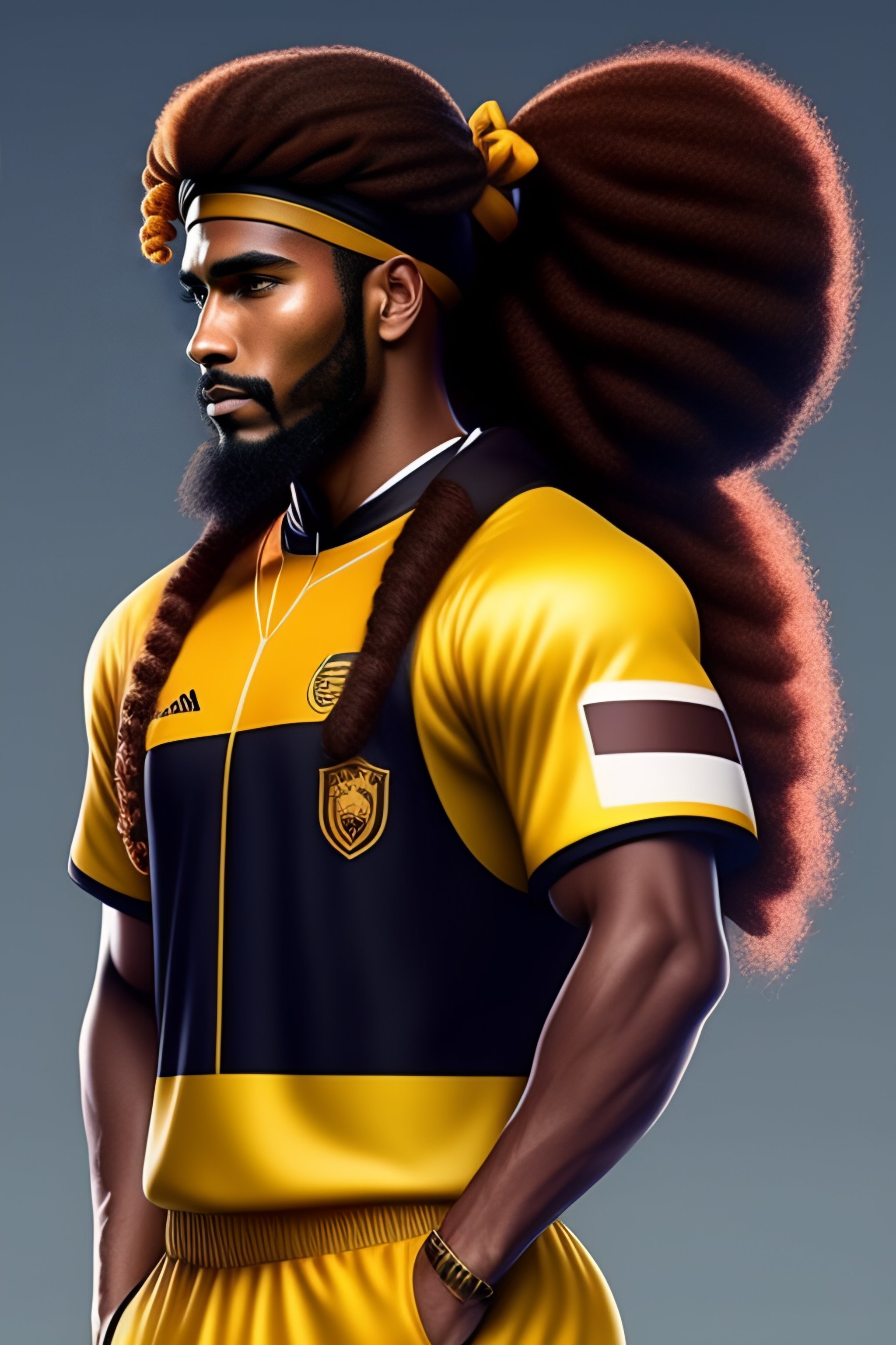 Lexica - Male brown Pokemon trainer with hair twists and a beard in ...