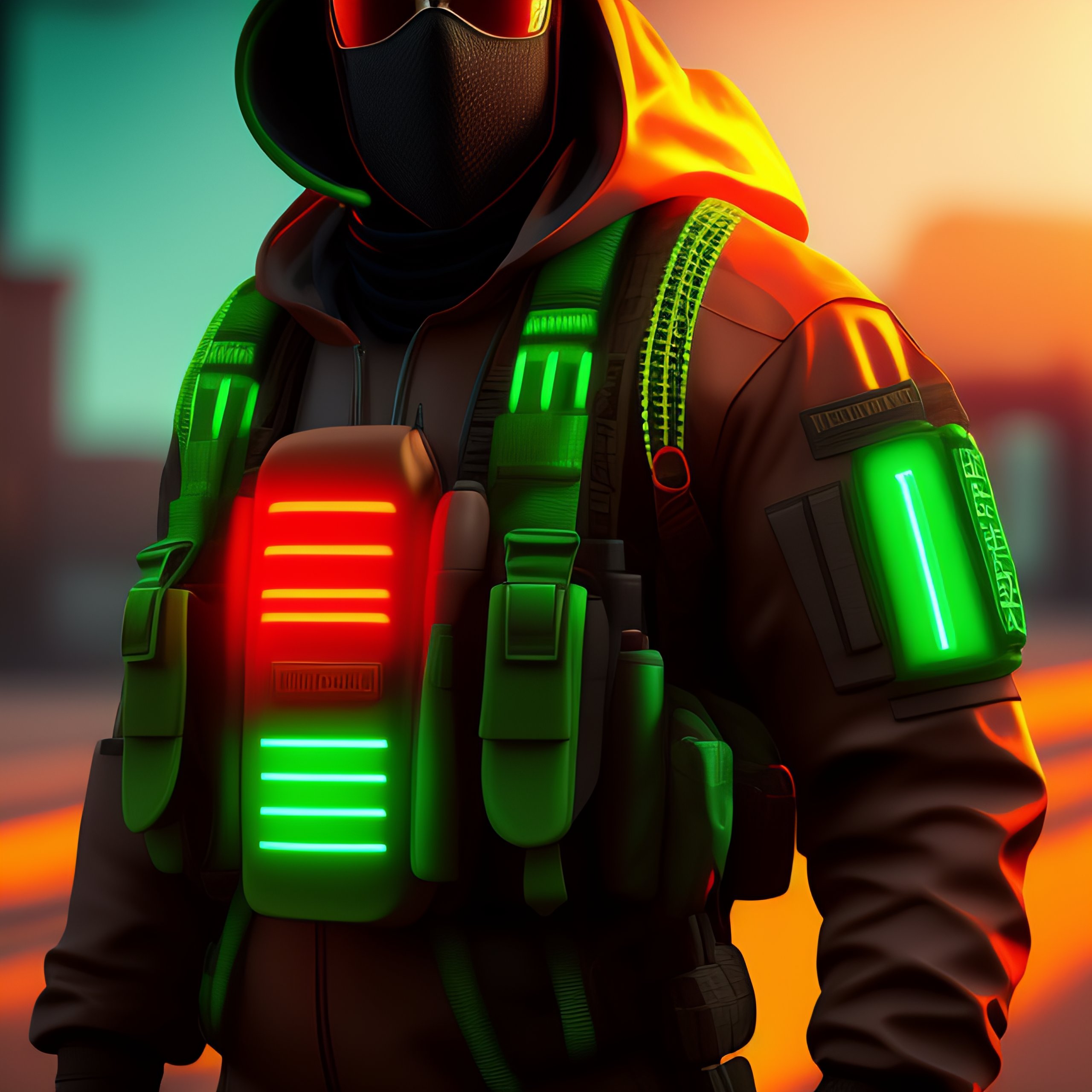 Lexica - CS-GO deluxe terrorist skin, hollographic orange and green ...